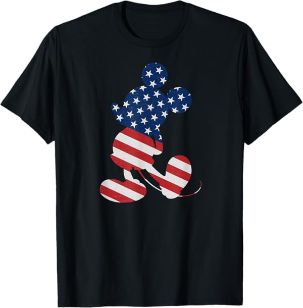 Disney Mickey Mouse American Flag USA T Shirt - Walmart.com