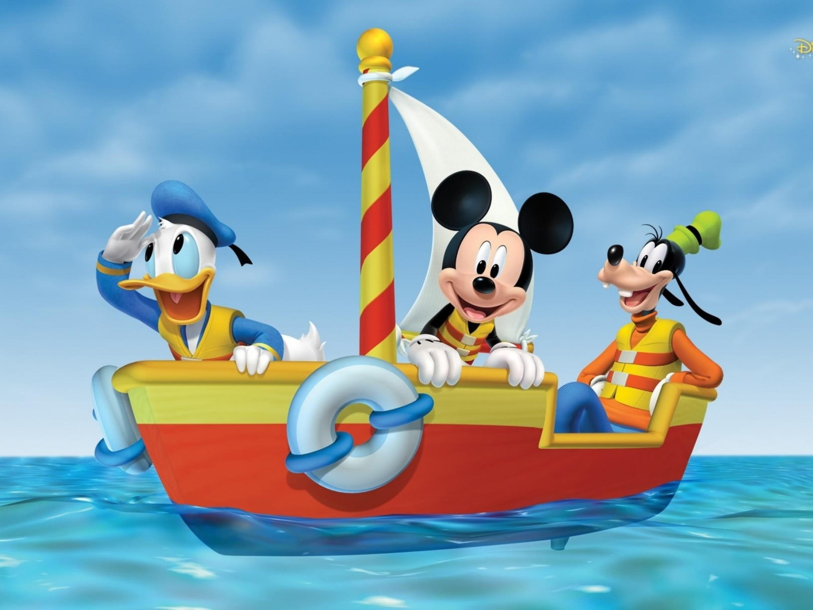 Disney Mickey Mouse And Friends Donald Duck Goofy Sailboat Edible Cake ...