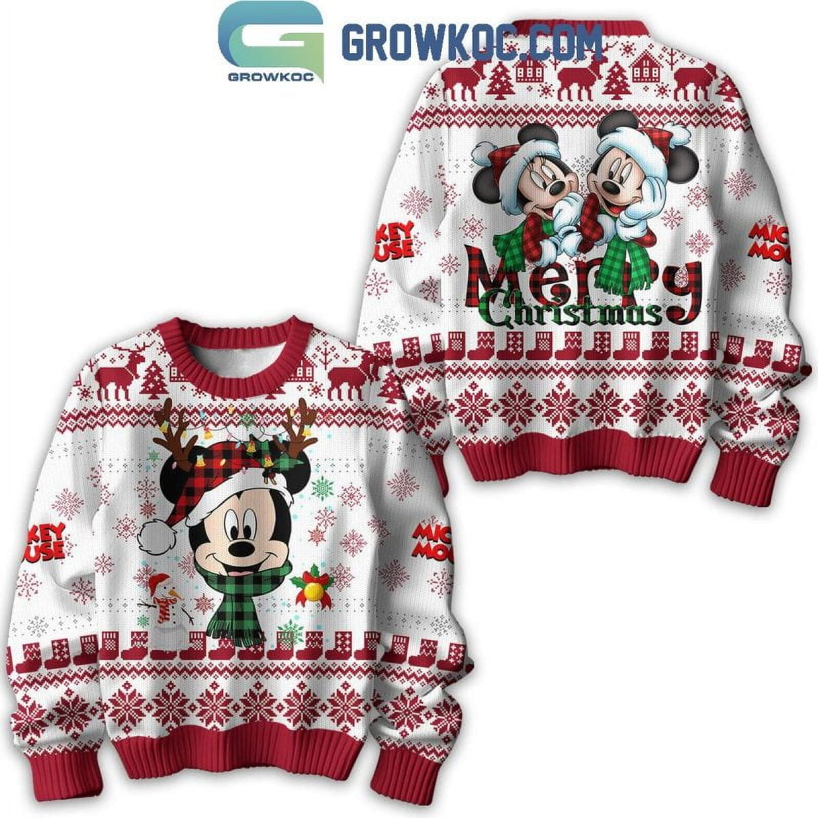 Disney Mickey Mouse And Minnie Love Merry Christmas Ugly Sweater ...