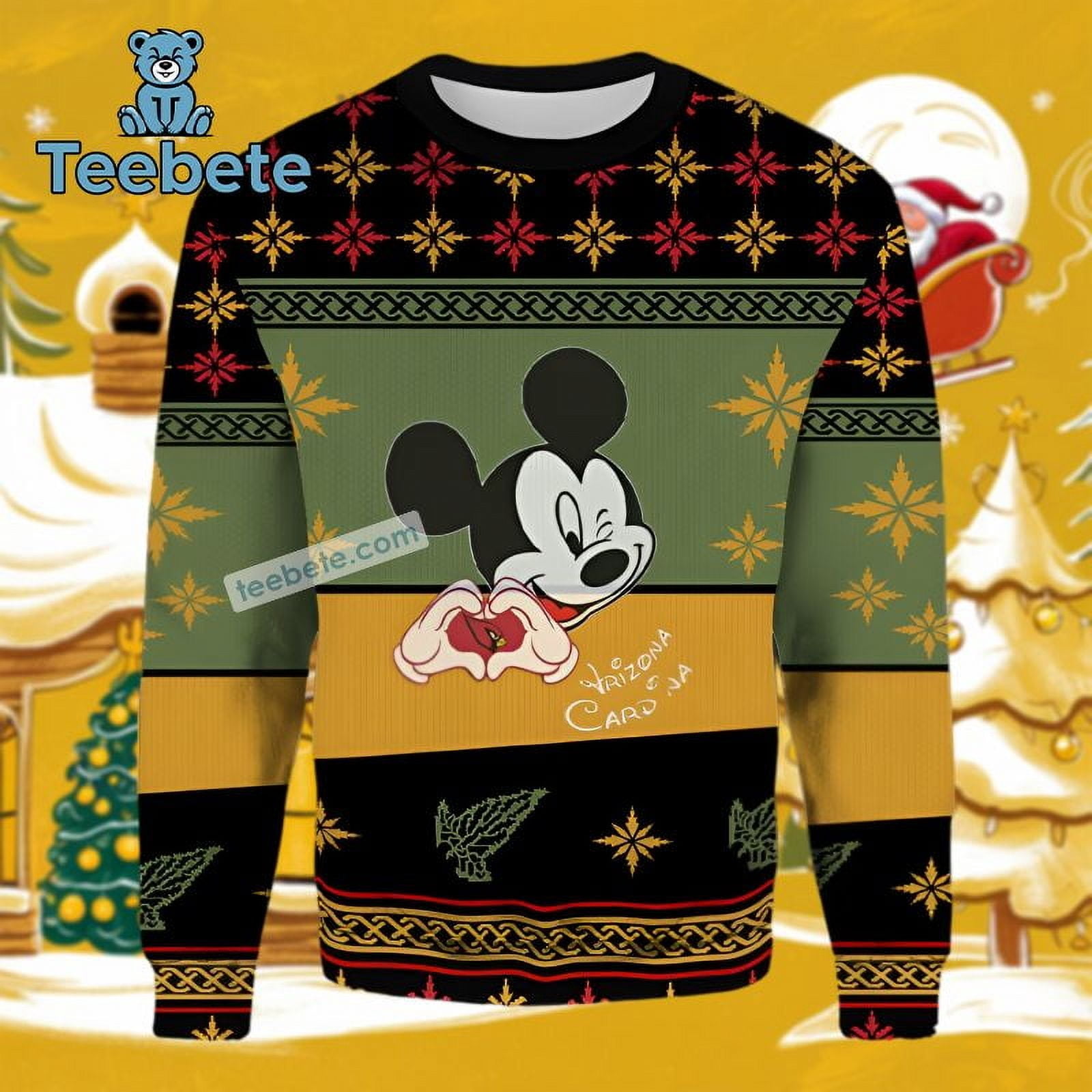 Disney Mickey Mouse Arizona Cardinals Mens Ugly Sweaters For Christmas ...