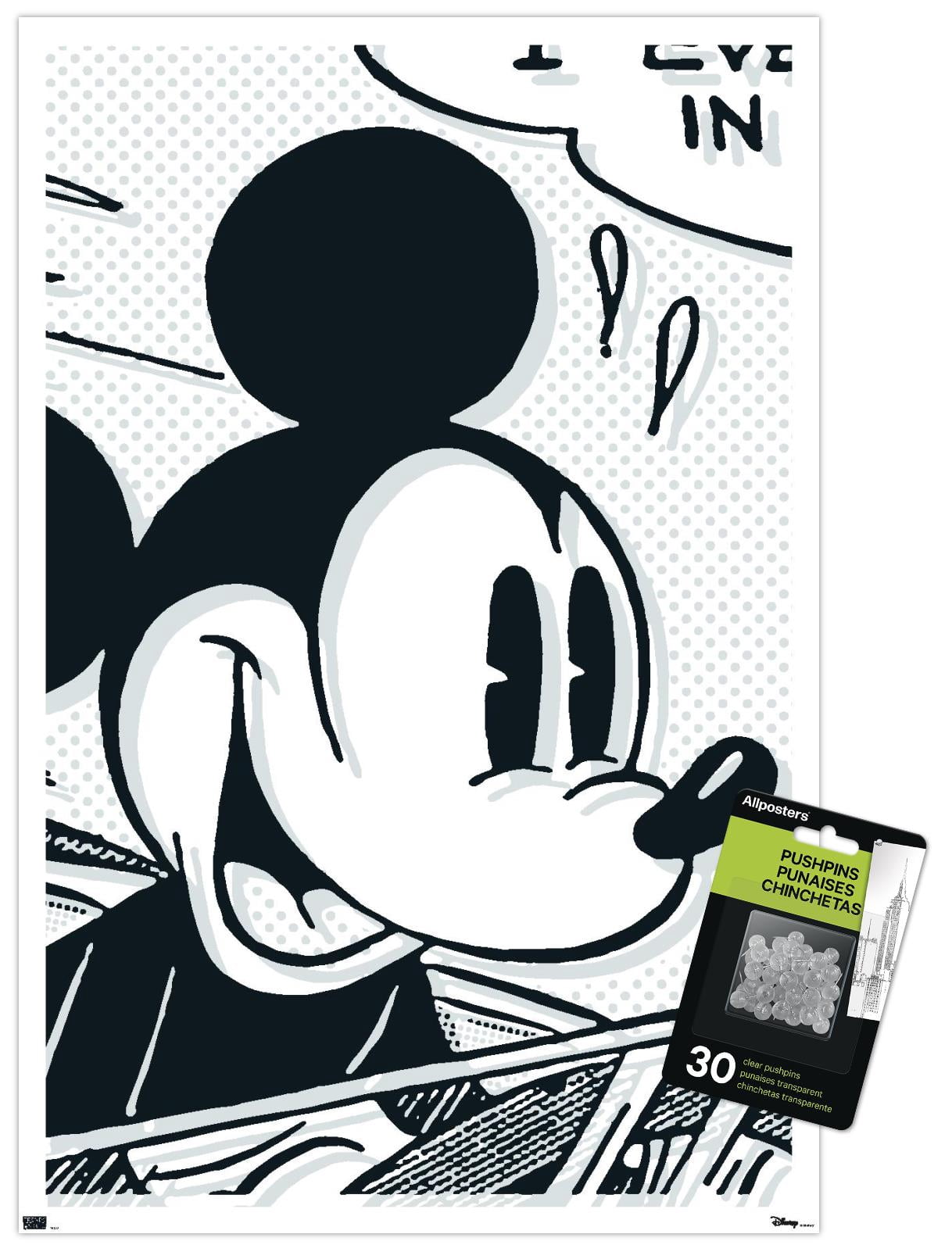 Disney Mickey Mouse - Art Deco Wall Poster with Push Pins, 14.725" x 22 ...