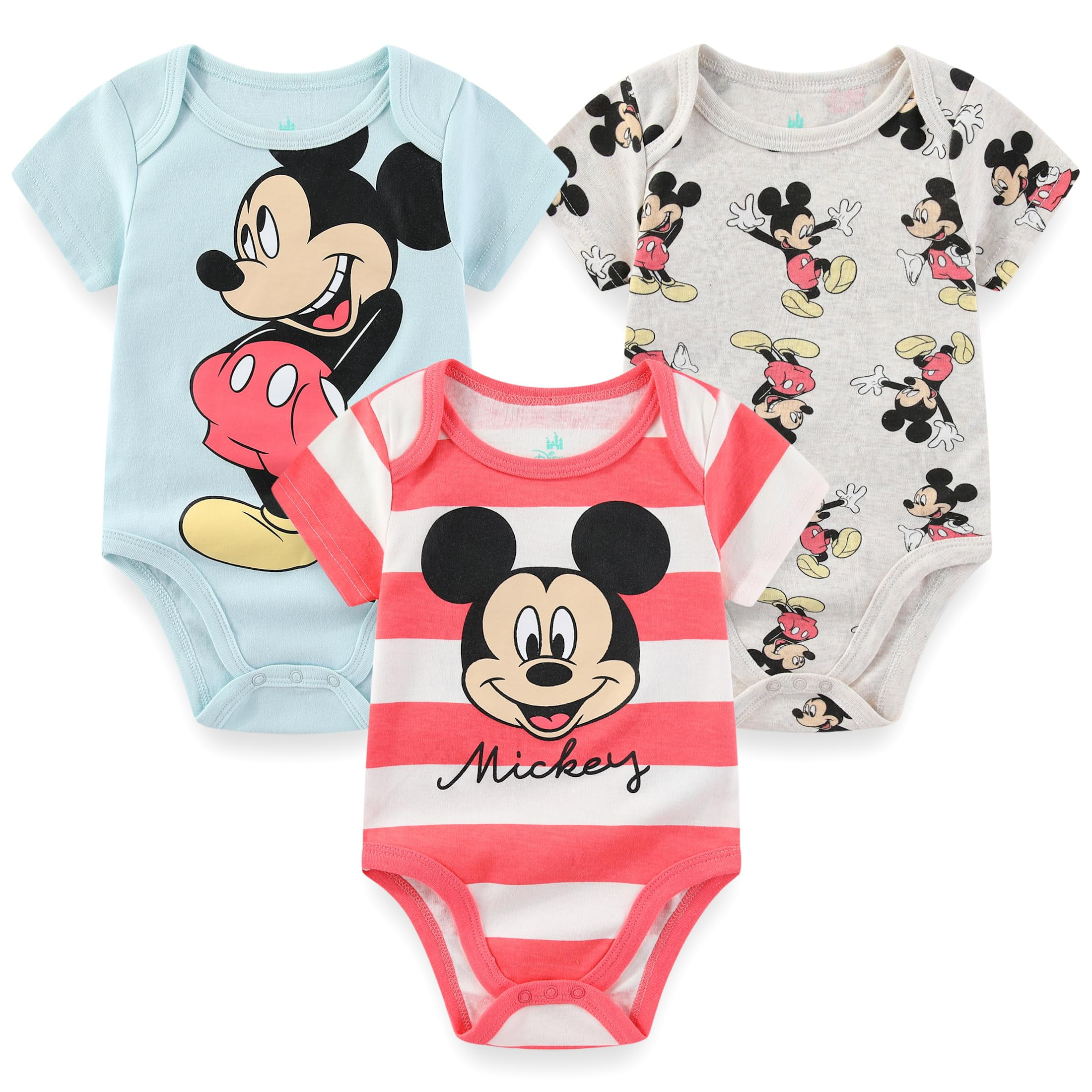 Disney Mickey Mouse Baby Bodysuits (Boys), 3 Pack, Sizes 3M-18M ...