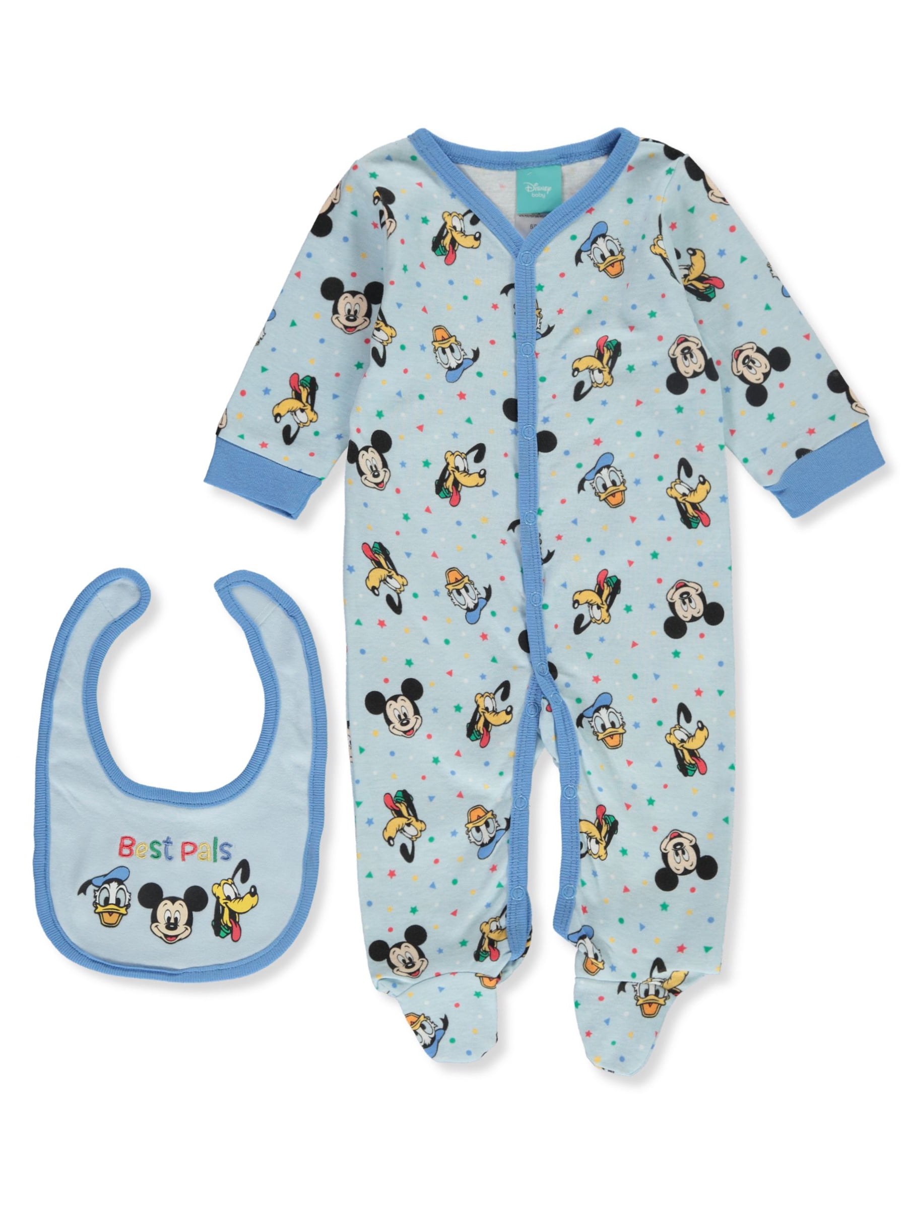 Disney Mickey Mouse Baby Boys' 2-Piece Friends Coveralls Bib Set - blue ...