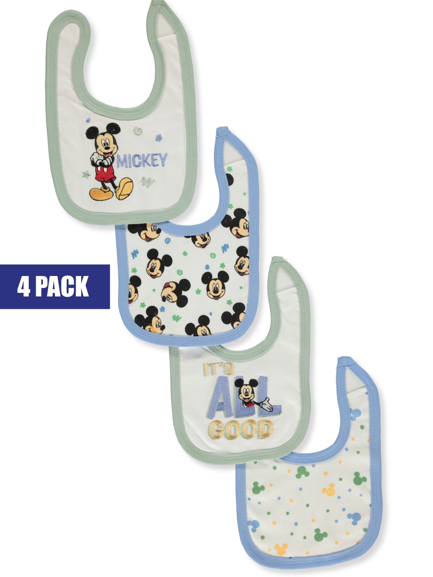 Disney Mickey Mouse Baby Boys' 4-Pack Bibs - multi, one size - Walmart.com
