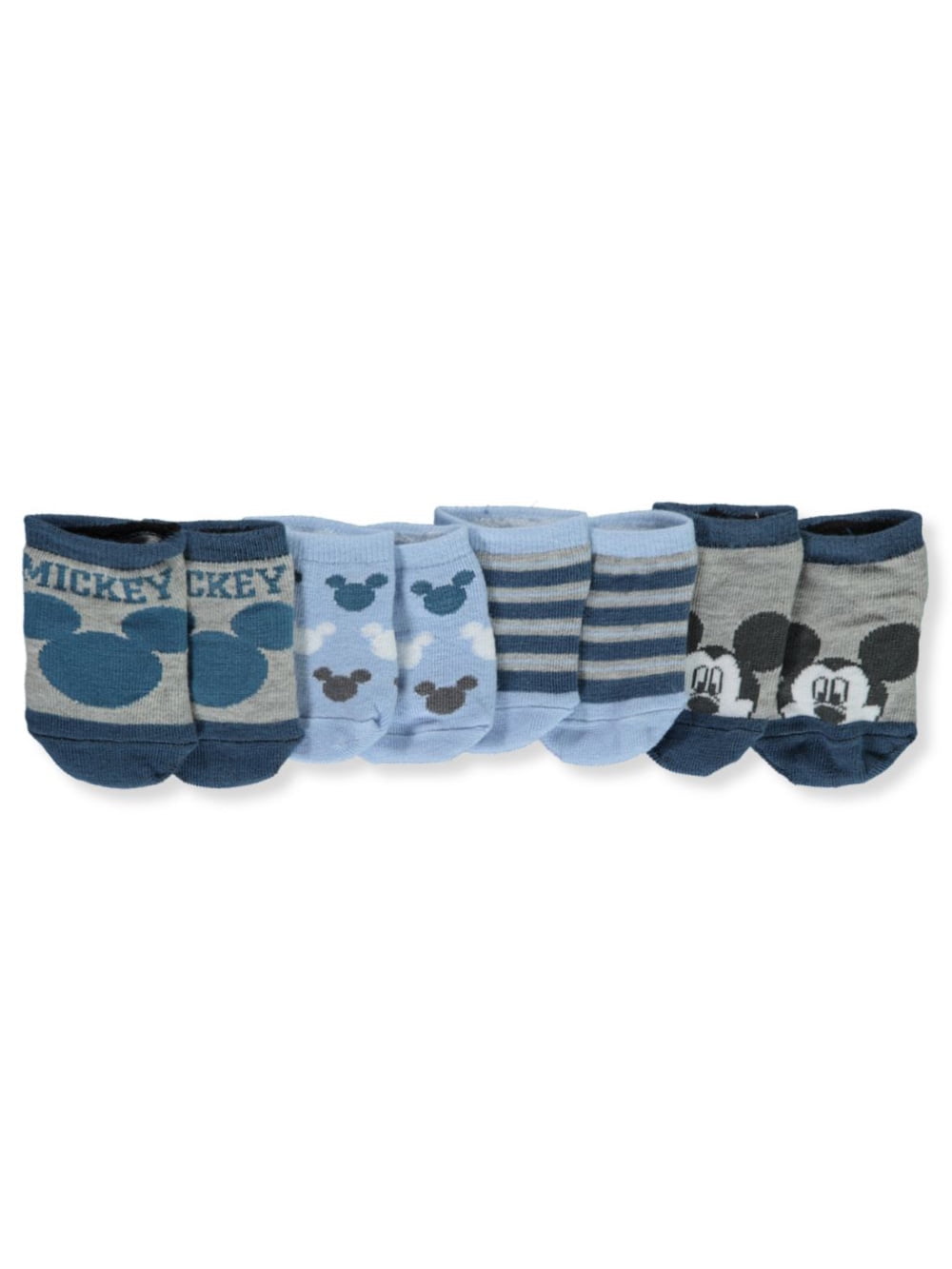 Disney Mickey Mouse Baby Boys' 4-Pack Bootie Socks - blue/multi, 0 - 12 ...