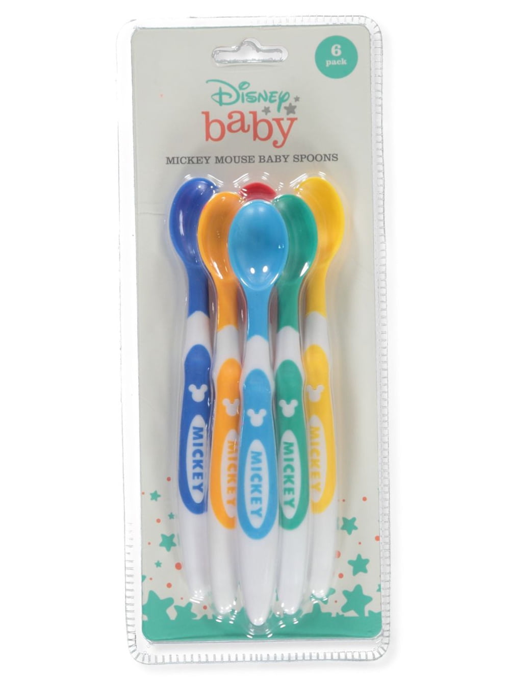 Mickey Mouse Baby Girls' 6-Pack Spoon Set, Blue/Multi, One Size ...