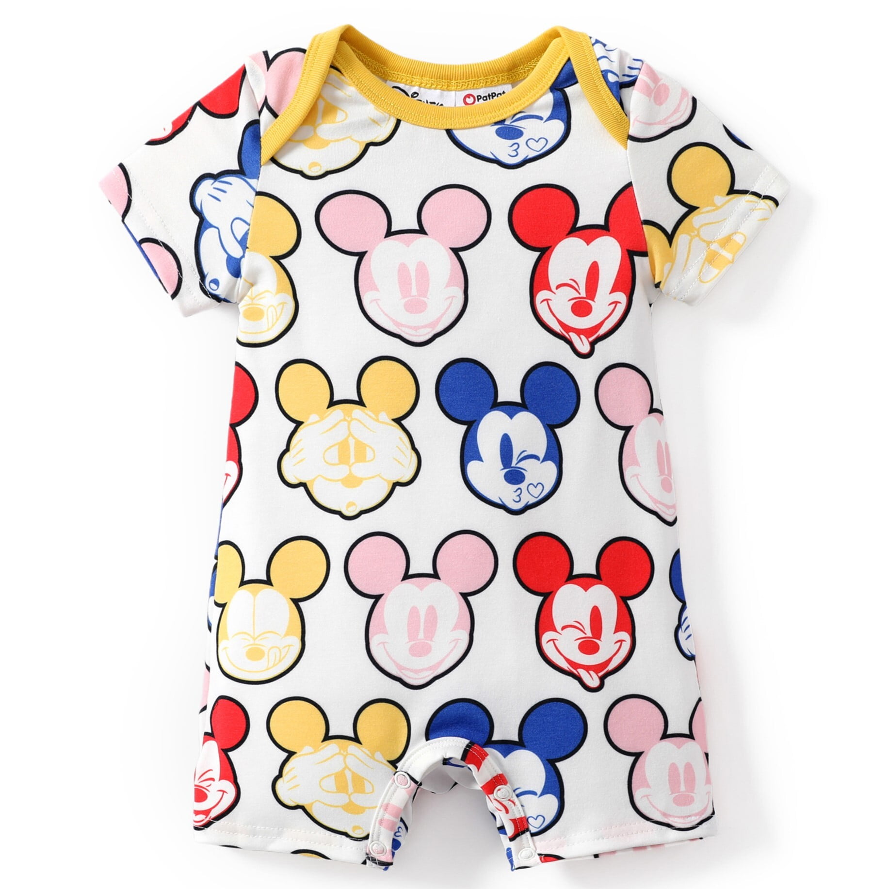Disney Mickey Mouse Baby Romper All-over Print Short Sleeve Graphic ...