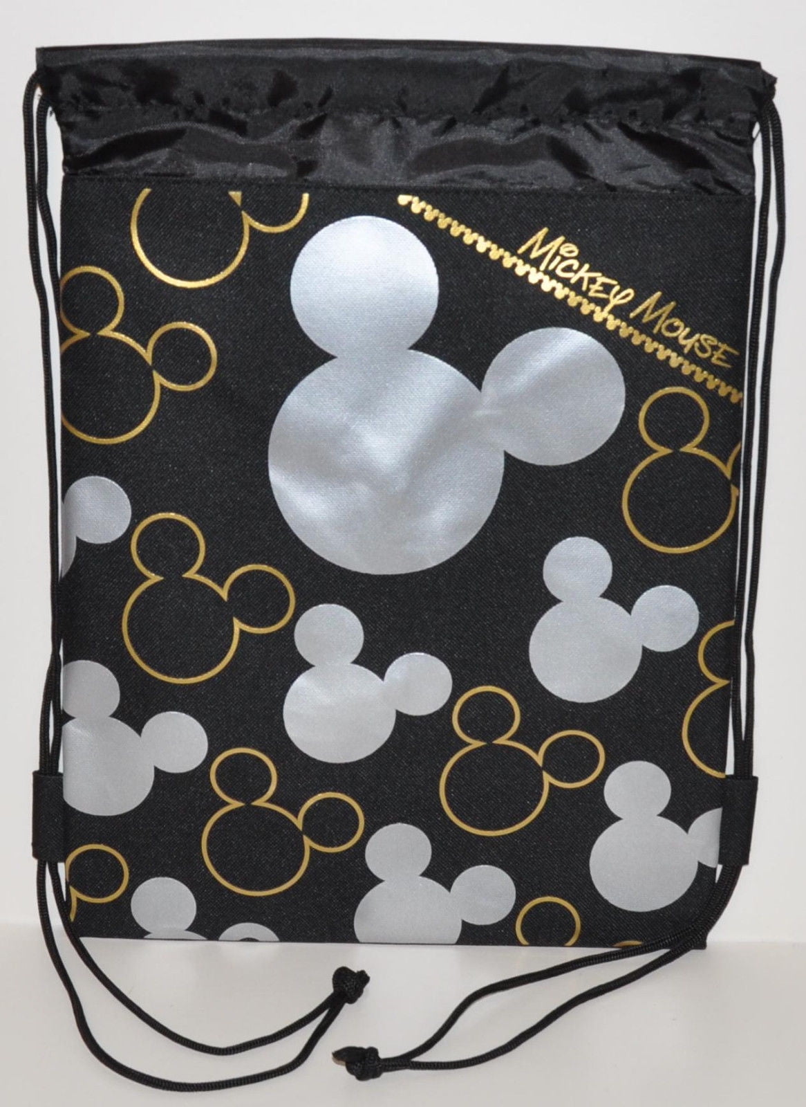 Disney Mickey Mouse Backpack Drawstring Sling Tote Bag- Silver ...