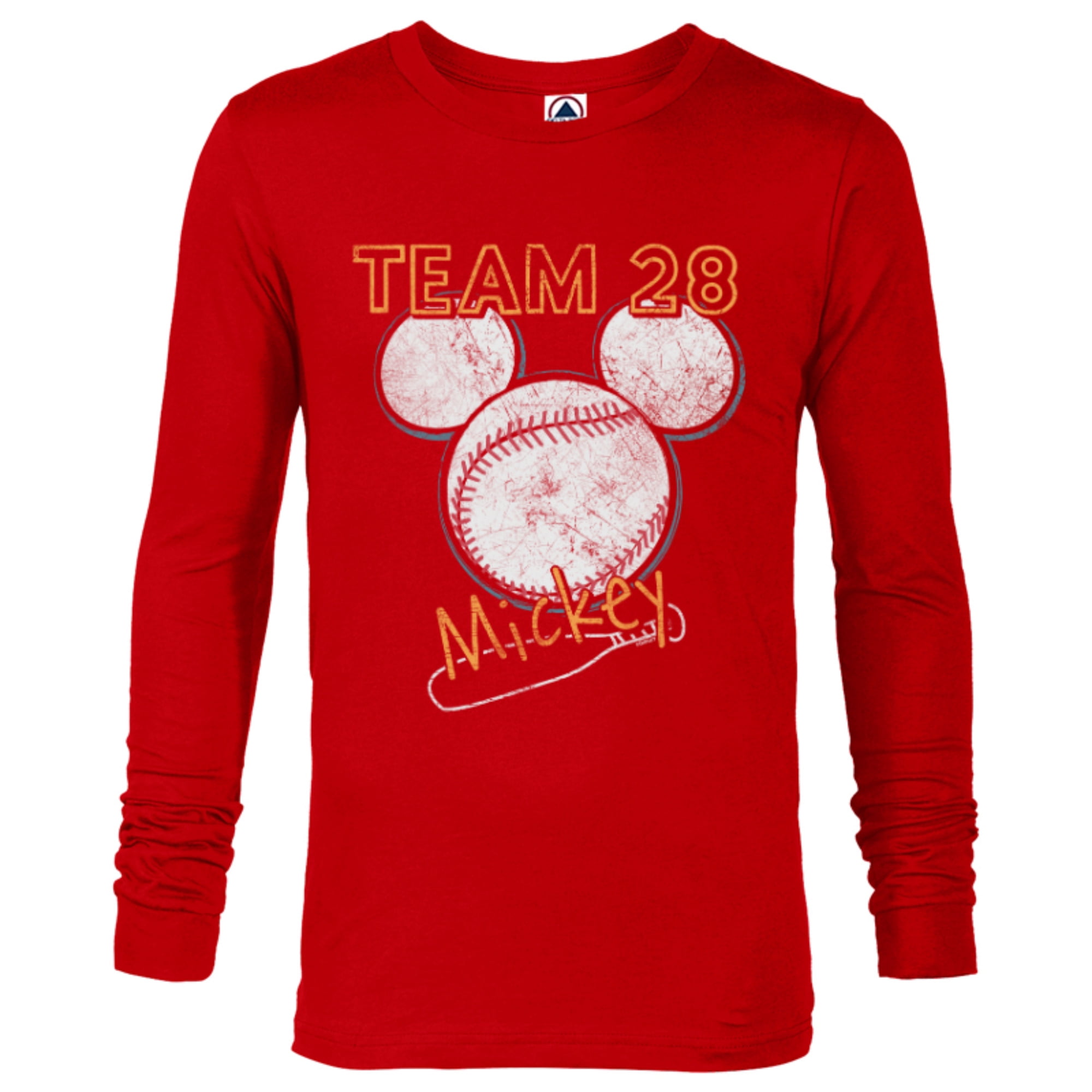 Disney Mickey Mouse Baseball Team 28 Sports Distressed - Long Sleeve T ...