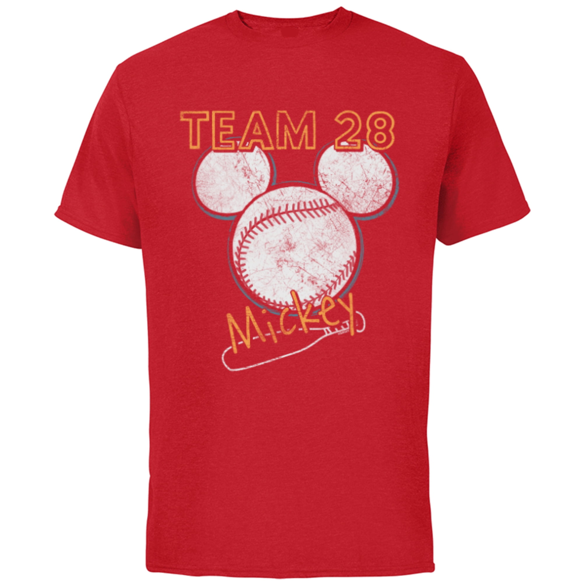 Disney Mickey Mouse Baseball Team 28 Sports Distressed - Short Sleeve ...