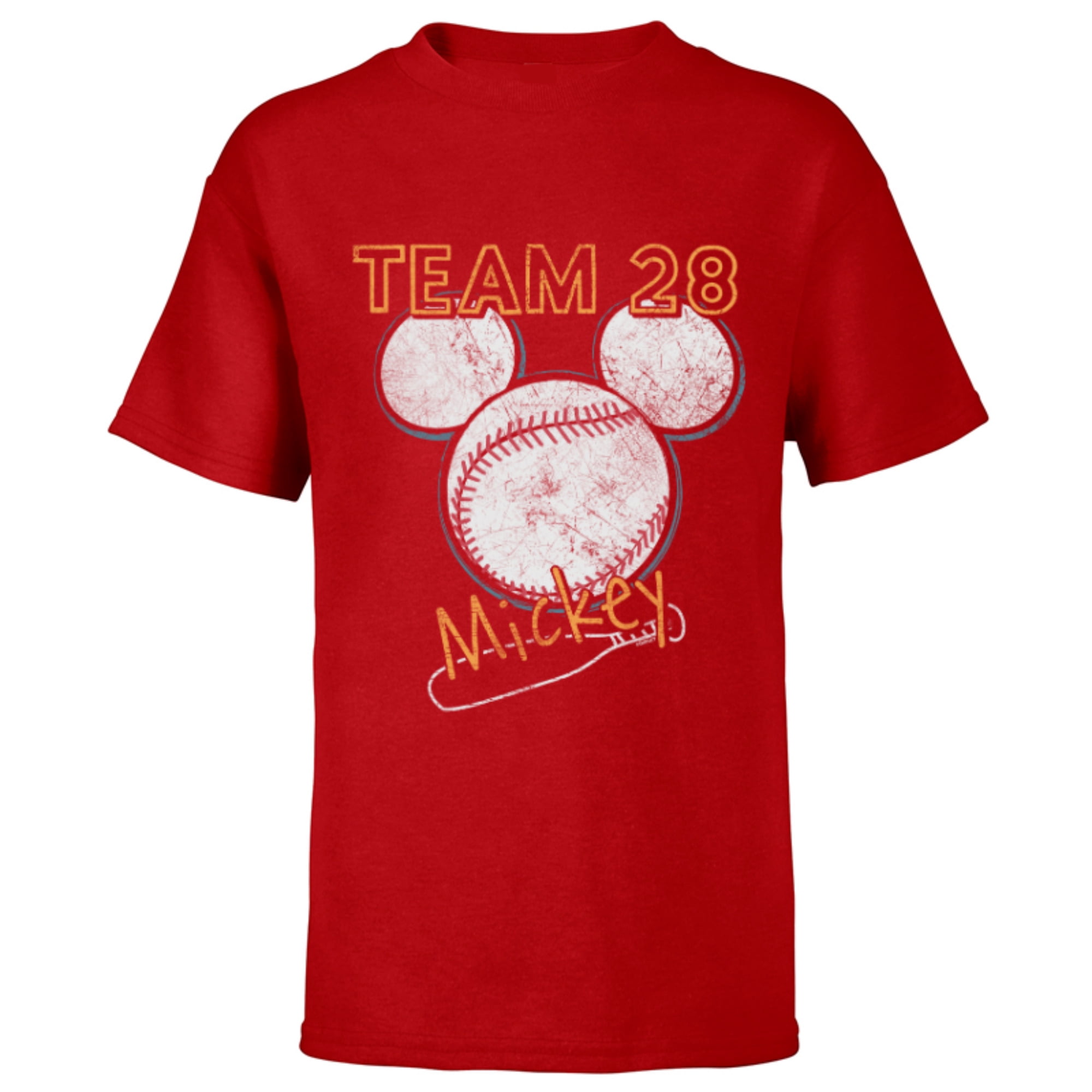 Disney Mickey Mouse Baseball Team 28 Sports Distressed - Short Sleeve T ...