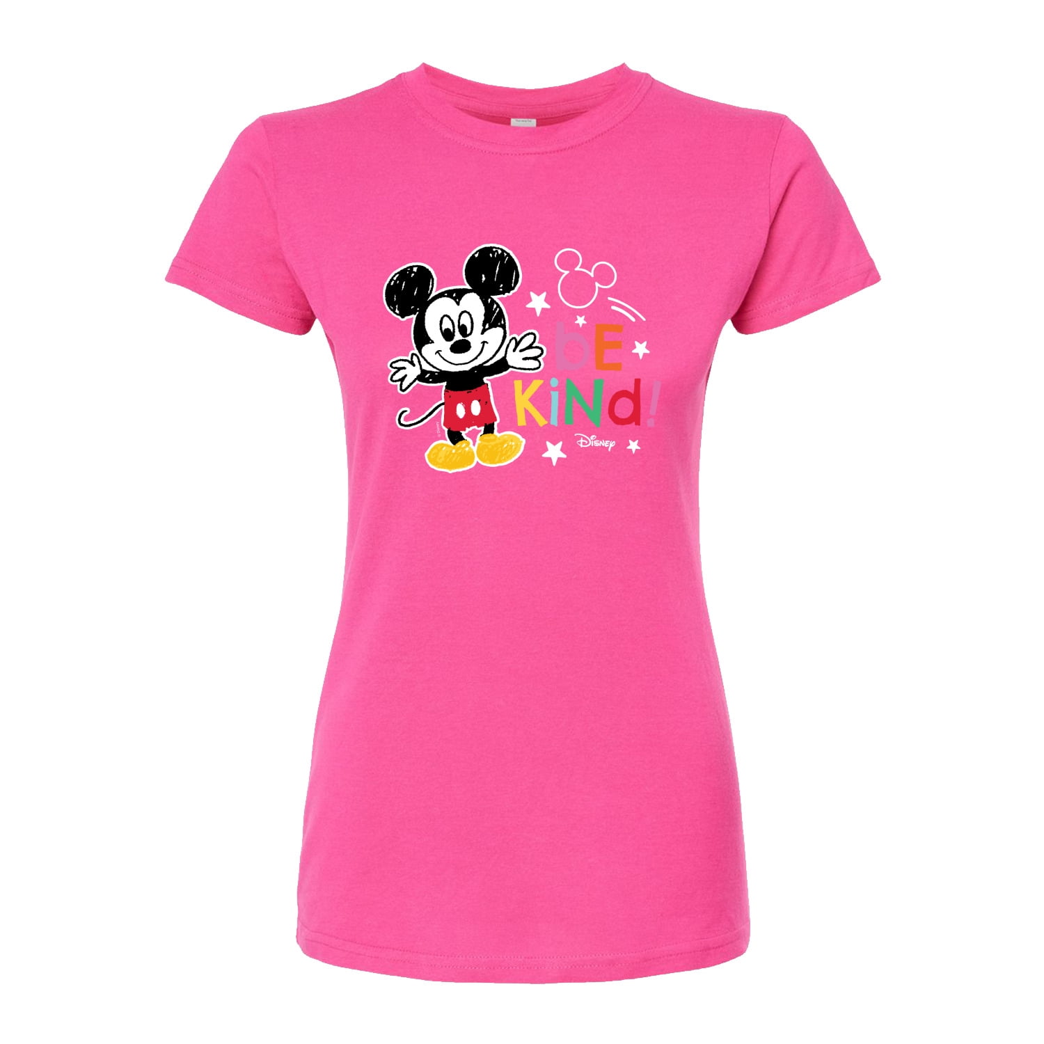 Disney - Mickey Mouse - Be Kind - Juniors Fitted Graphic T-Shirt ...