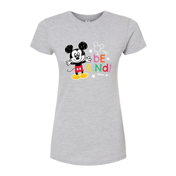 Disney - Mickey Mouse - Be Kind - Juniors Fitted Graphic T-Shirt ...