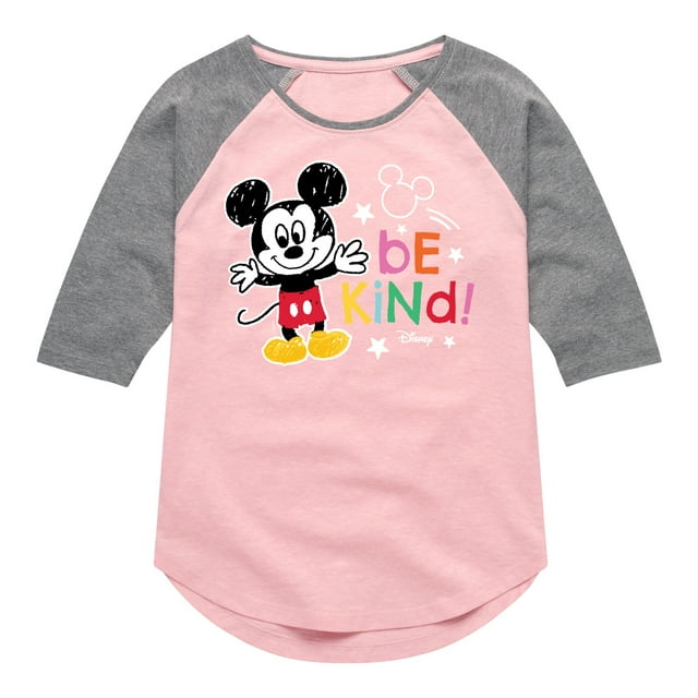 Disney - Mickey Mouse - Be Kind - Toddler & Youth Girls Raglan Graphic ...