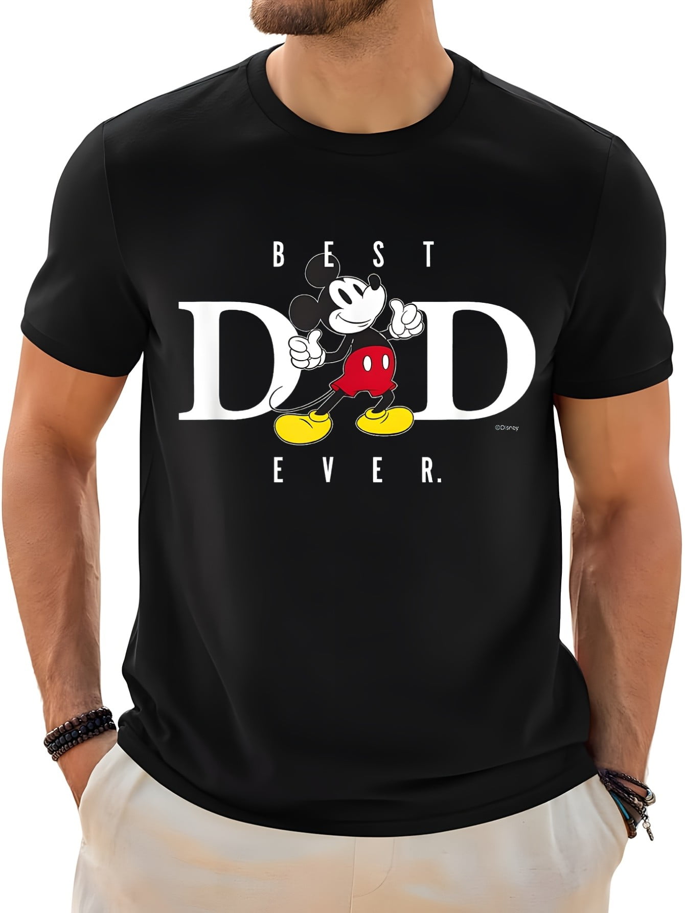 Disney, Mickey Mouse Best Dad Ever Thumbs Up Father'S T-Shirt, Pure ...