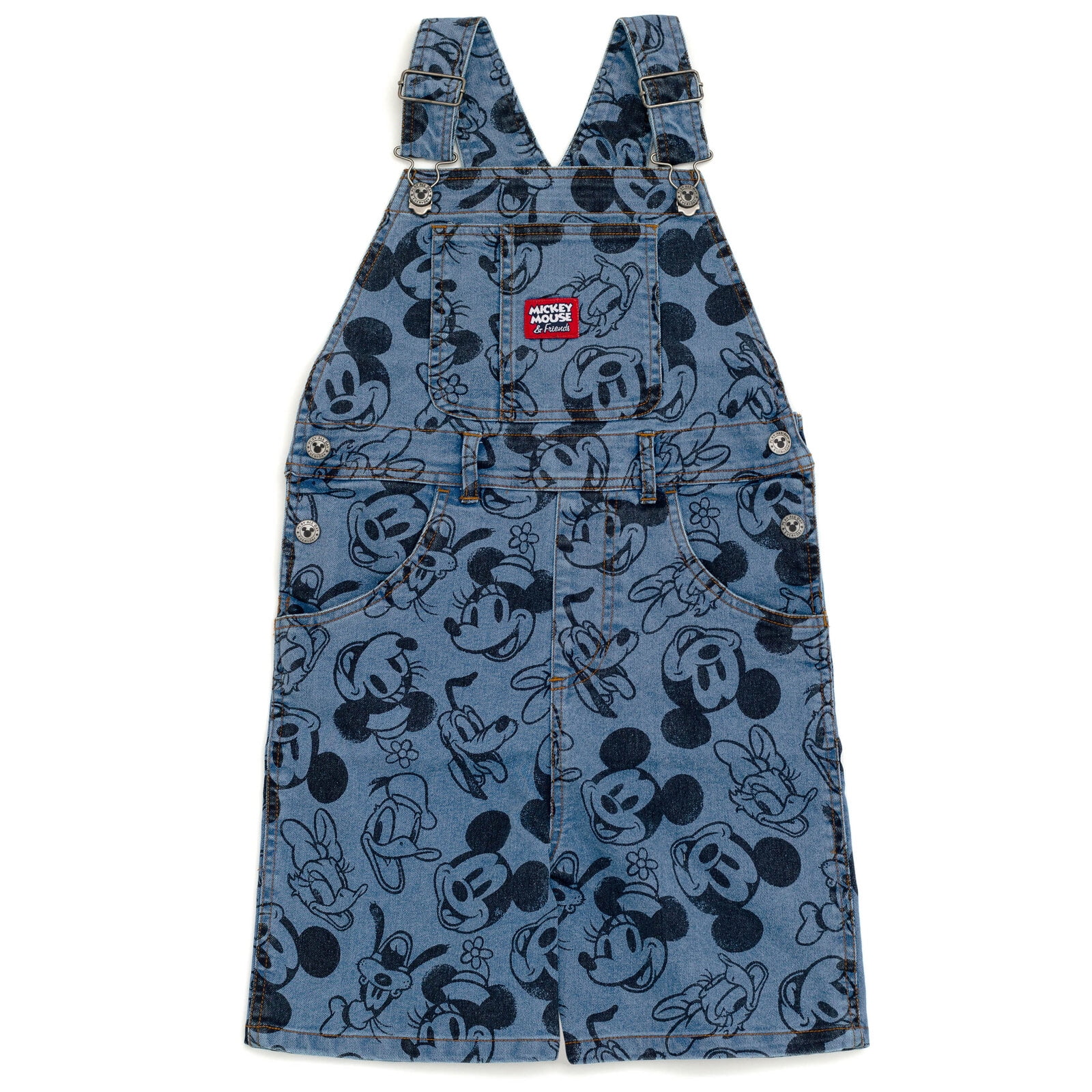 Disney Mickey Mouse Goofy Donald Duck Big Boys Denim Short Overalls ...