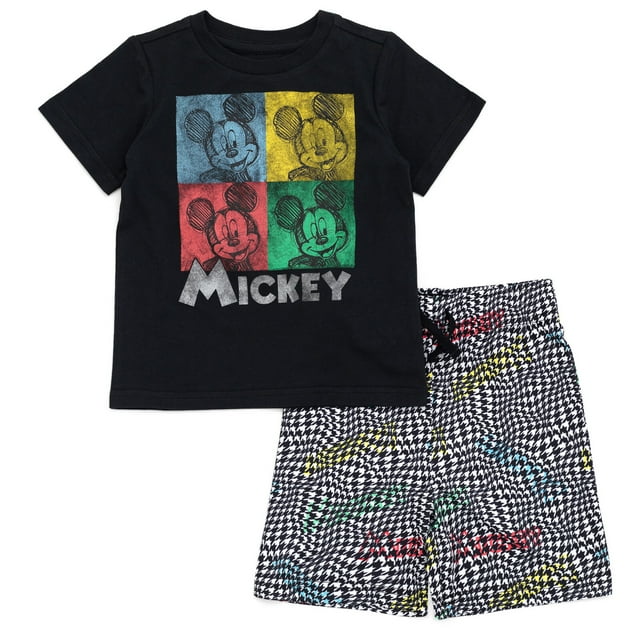 Disney Mickey Mouse Big Boys T-Shirt and Shorts Outfit Set Toddler to ...