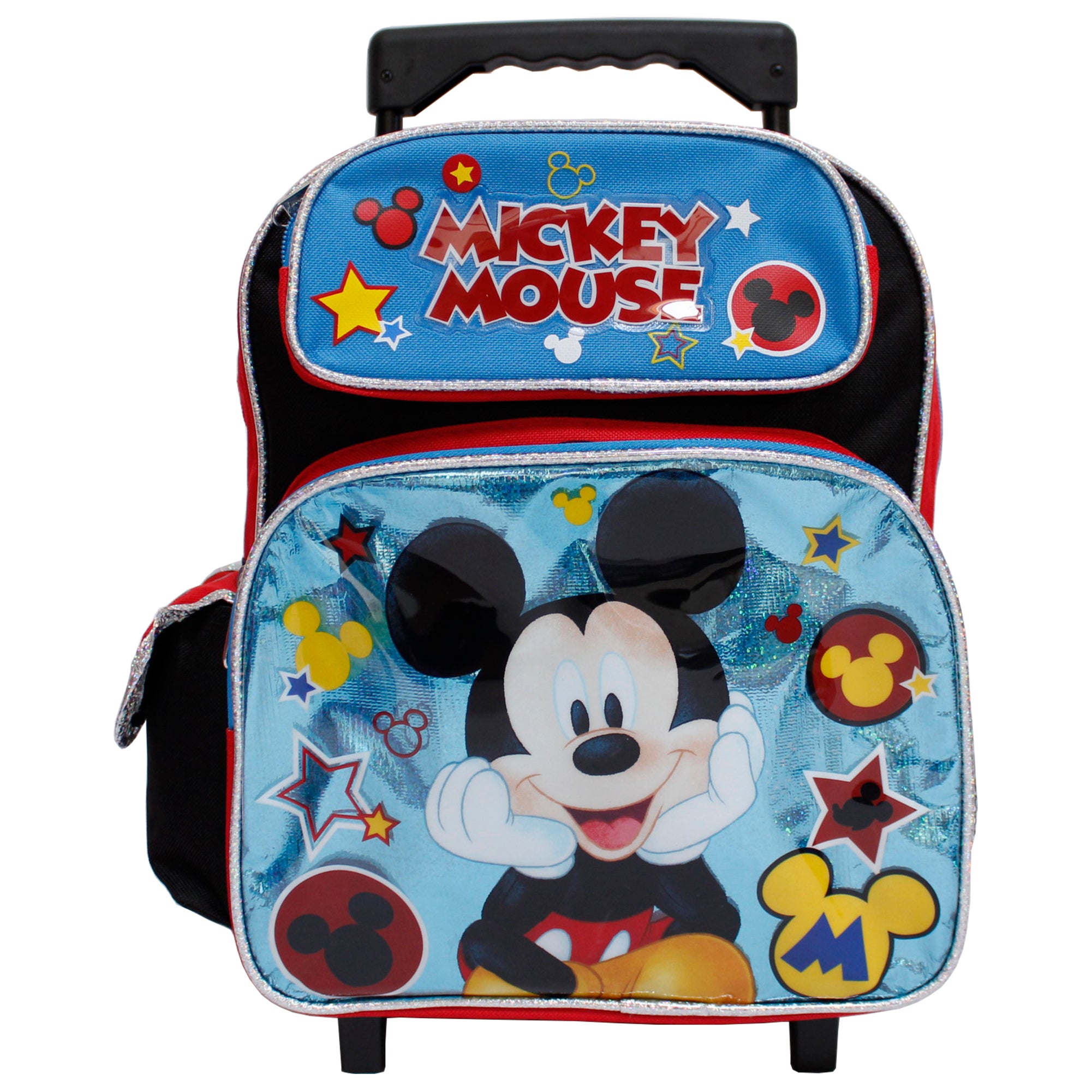 Disney Mickey Mouse Black & Shiny Blue Small 12" Rolling Backpack ...