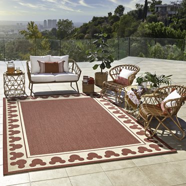 Mickey Mouse Outdoor Rug Border Chestnut Black - Walmart.com