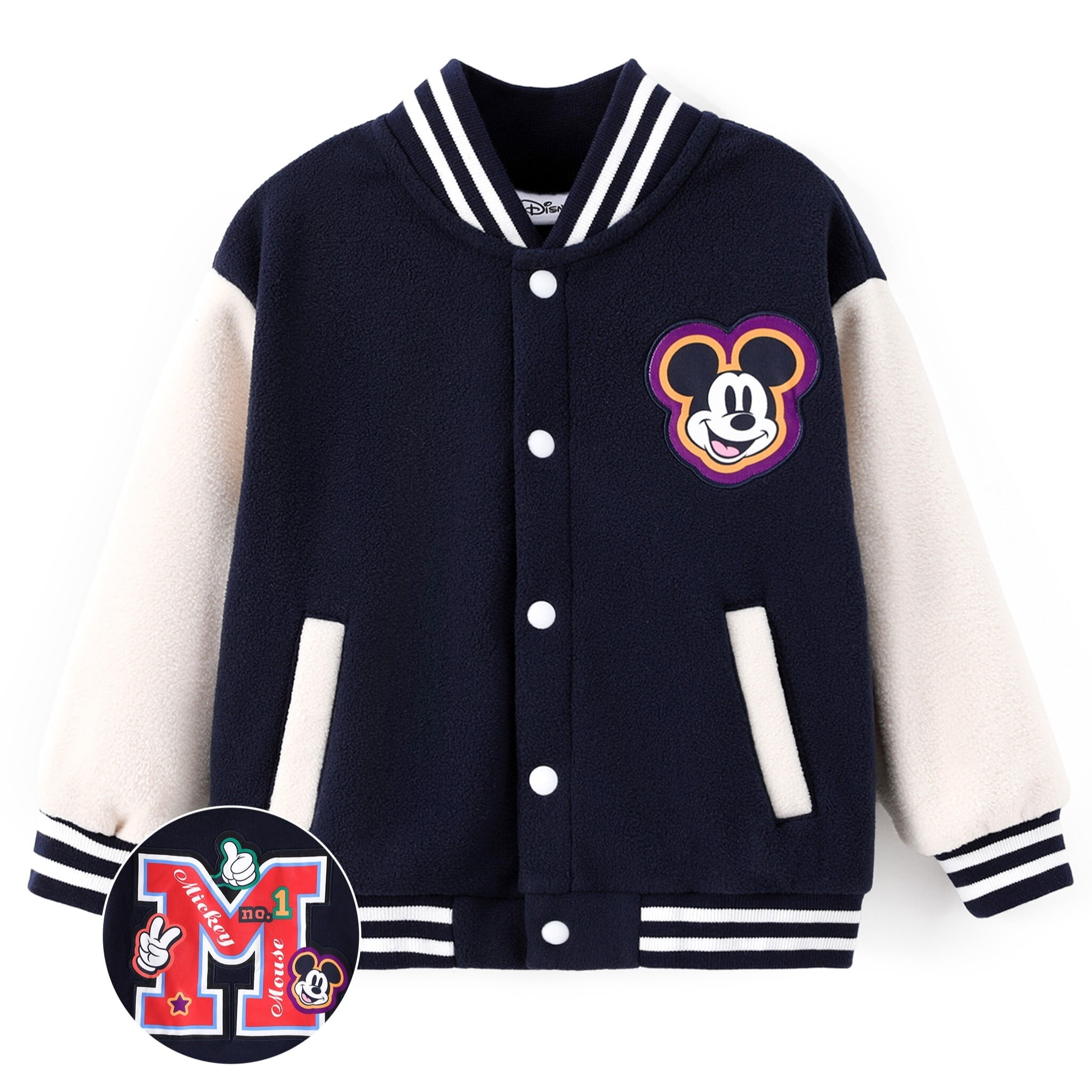Disney Mickey Mouse Boys Fleece Bomber Jackets Graphic Winter Plush ...