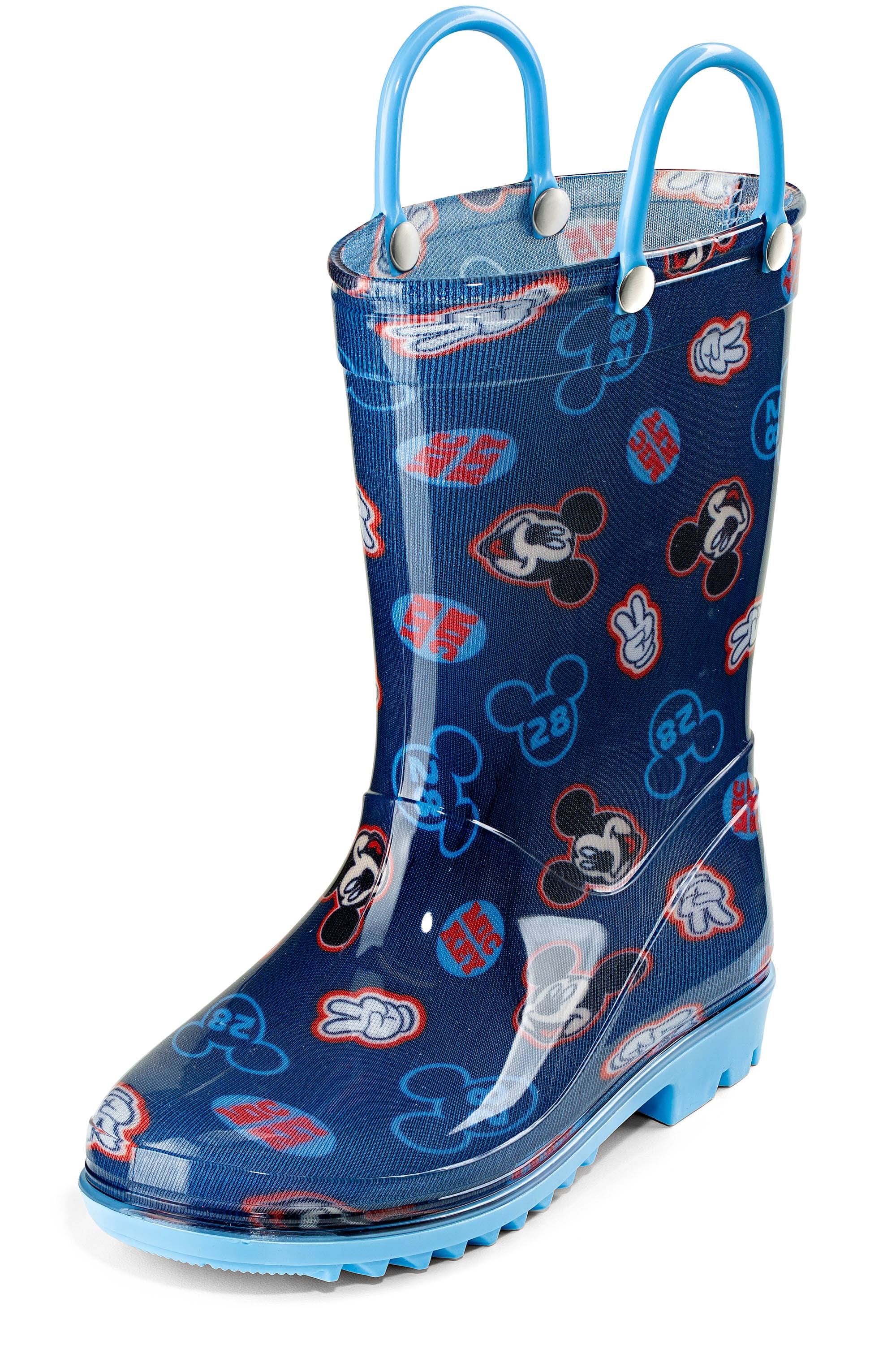 Disney Mickey Mouse Boys Navy PVC Rainboots - Easy-on Handles - Size 11 ...