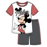 Disney Mickey Mouse Boys White, Red and Gray Short Set Newborn ...