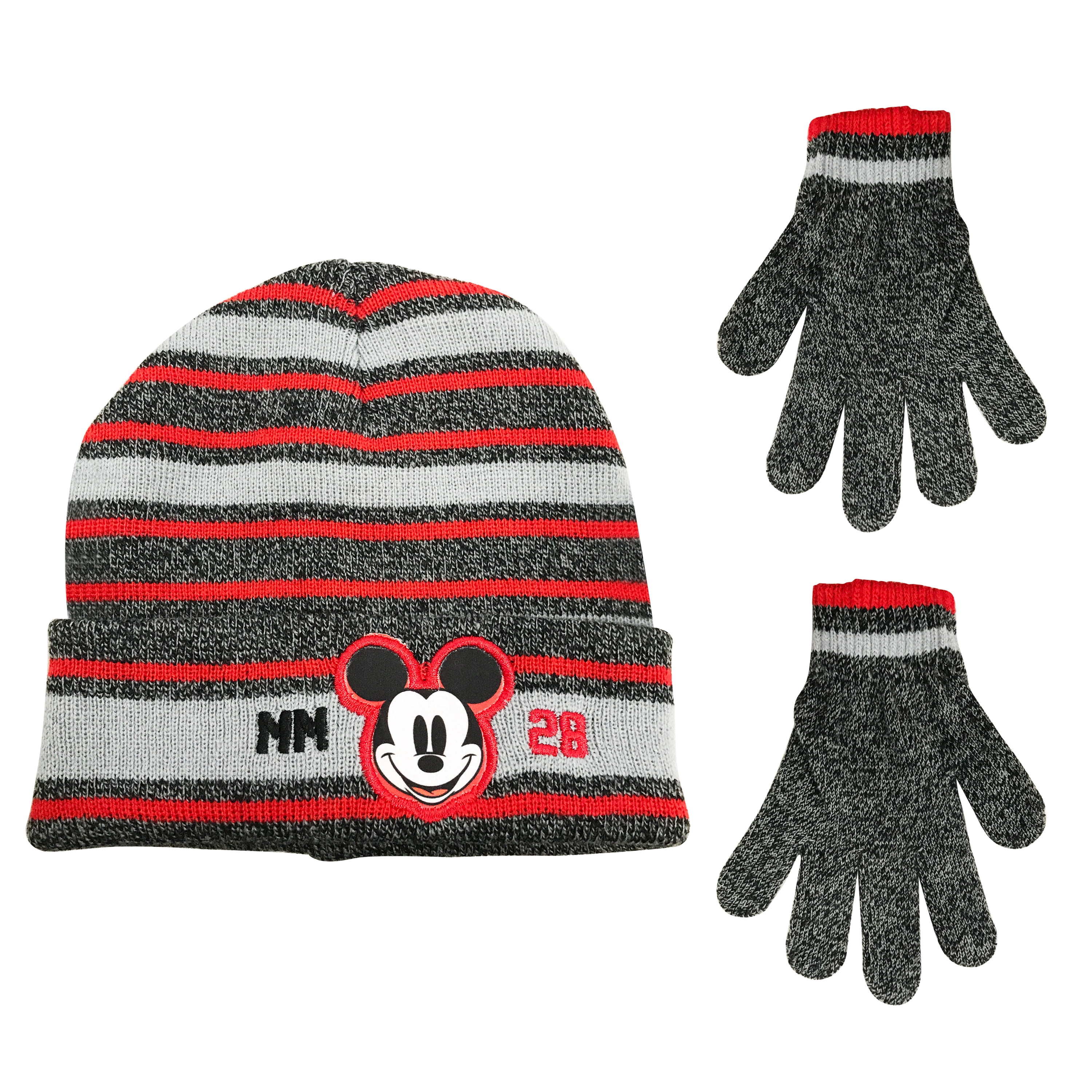 Disney Mickey Mouse Boys Winter Hat and Gloves Cold Weather Set, Age 4 ...
