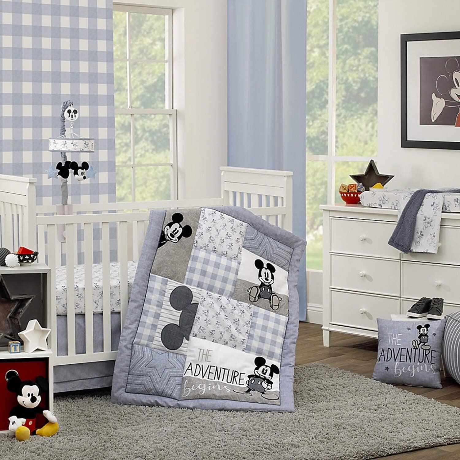 Disney Mickey Mouse Call Me Mickey 3 Piece Nursery Crib Bedding Set ...