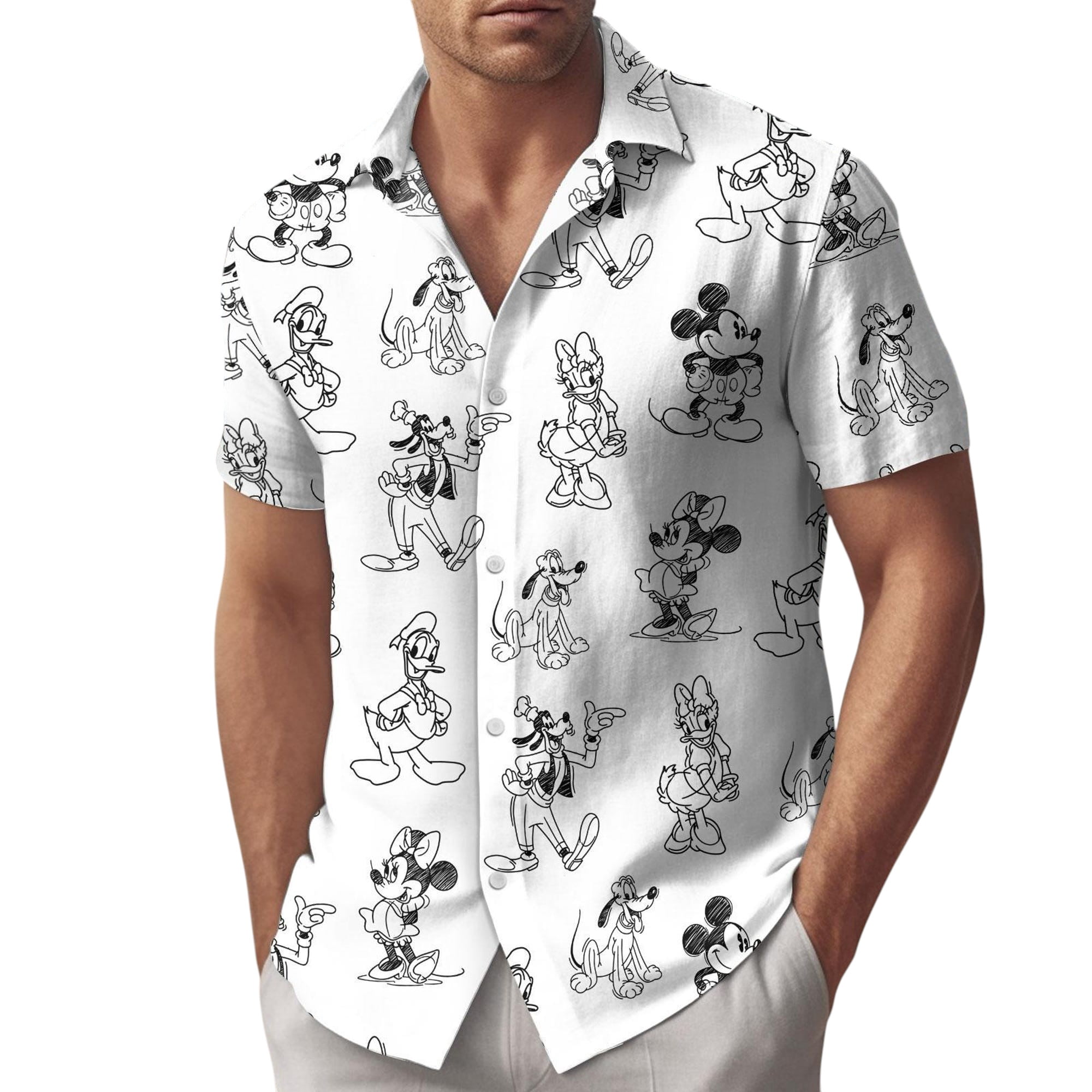 Disney Mickey Mouse Cartoon Hawaiian Shirt,Magic Kingdom Vacation Tee ...