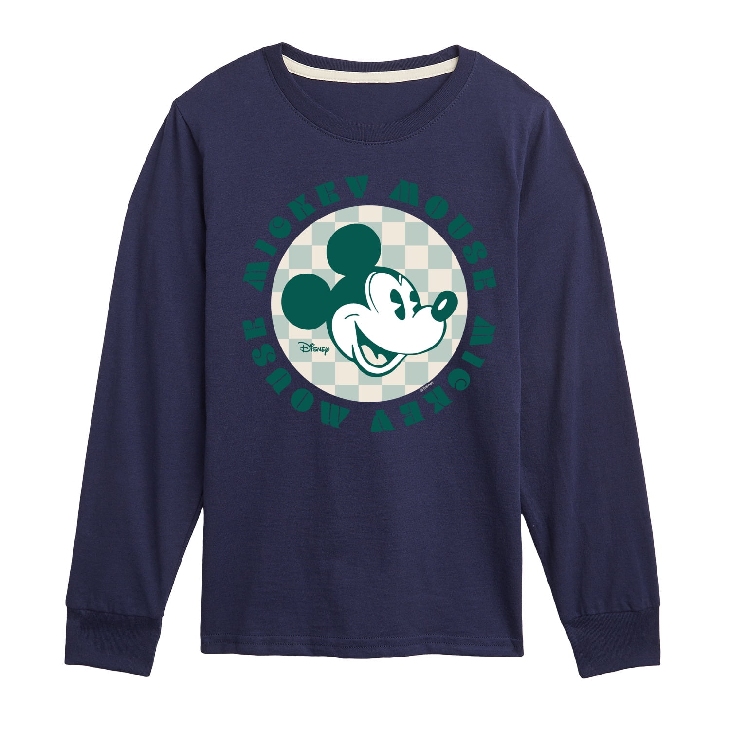 Disney - Mickey Mouse Checker Badge - Toddler & Youth Long Sleeve ...