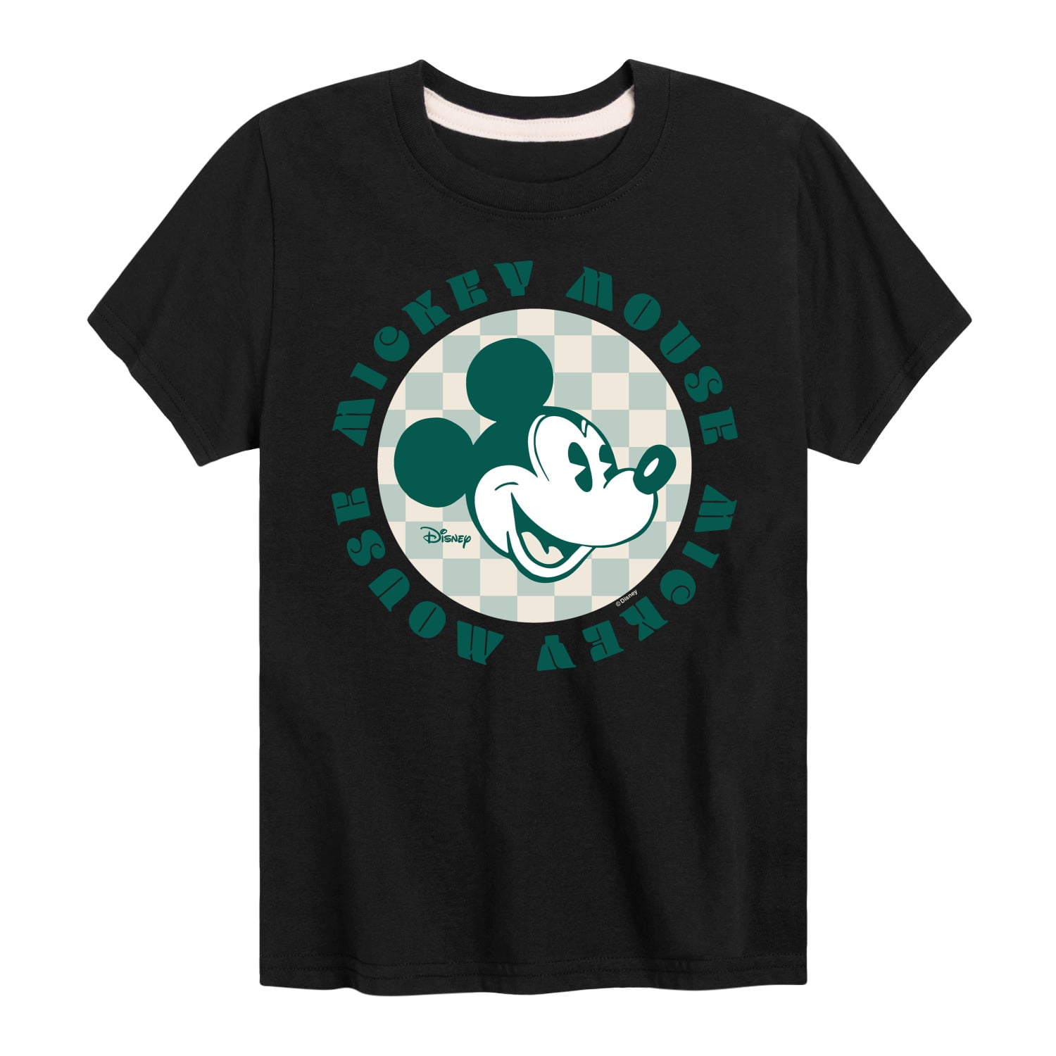 Disney - Mickey Mouse Checker Badge - Toddler & Youth Short Sleeve ...