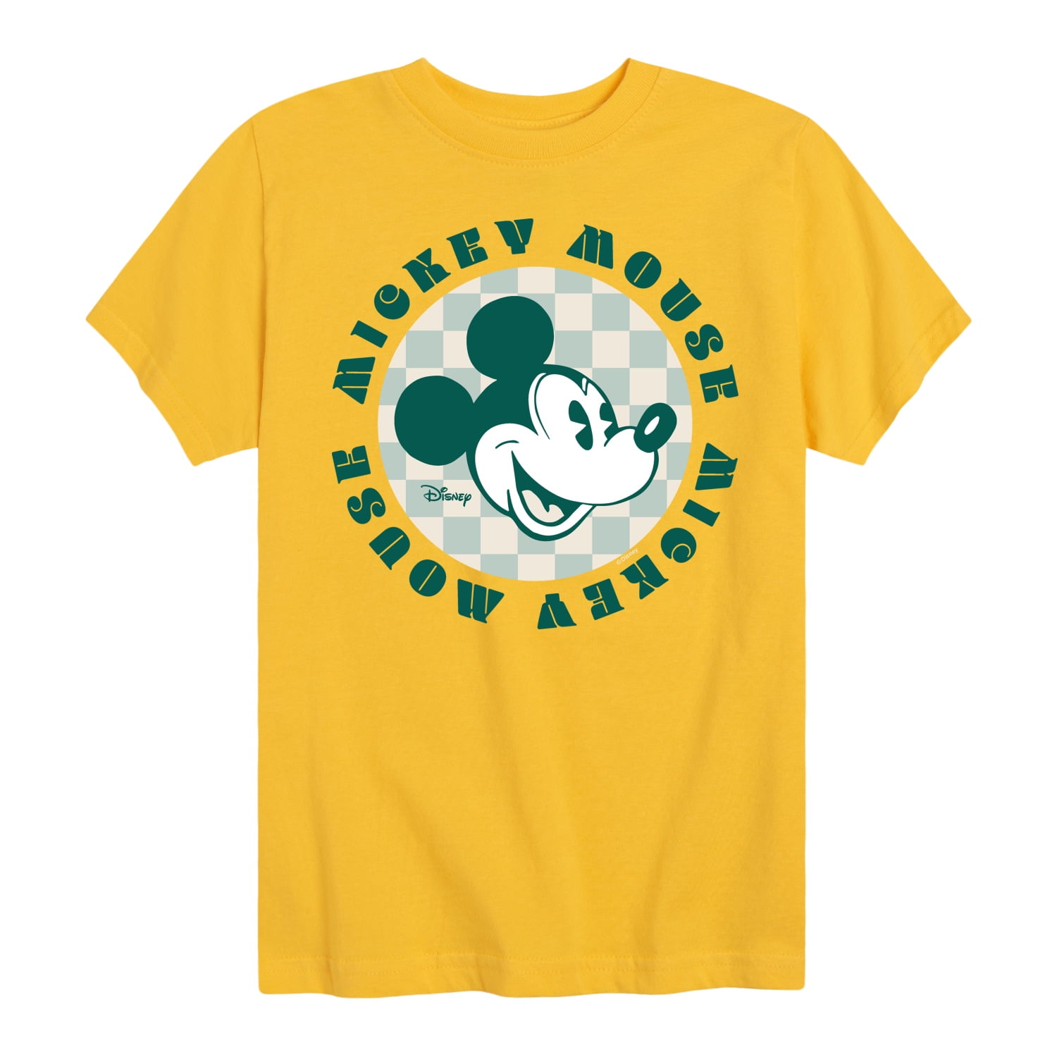 Disney - Mickey Mouse Checker Badge - Toddler & Youth Short Sleeve ...