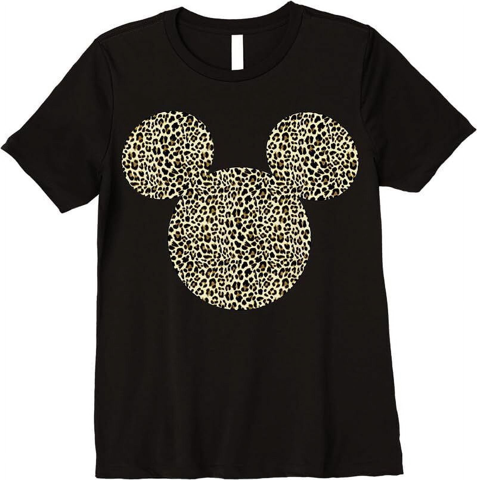 Disney Mickey Mouse Cheetah Print Silhouette Short Sleeve T-Shirts ...