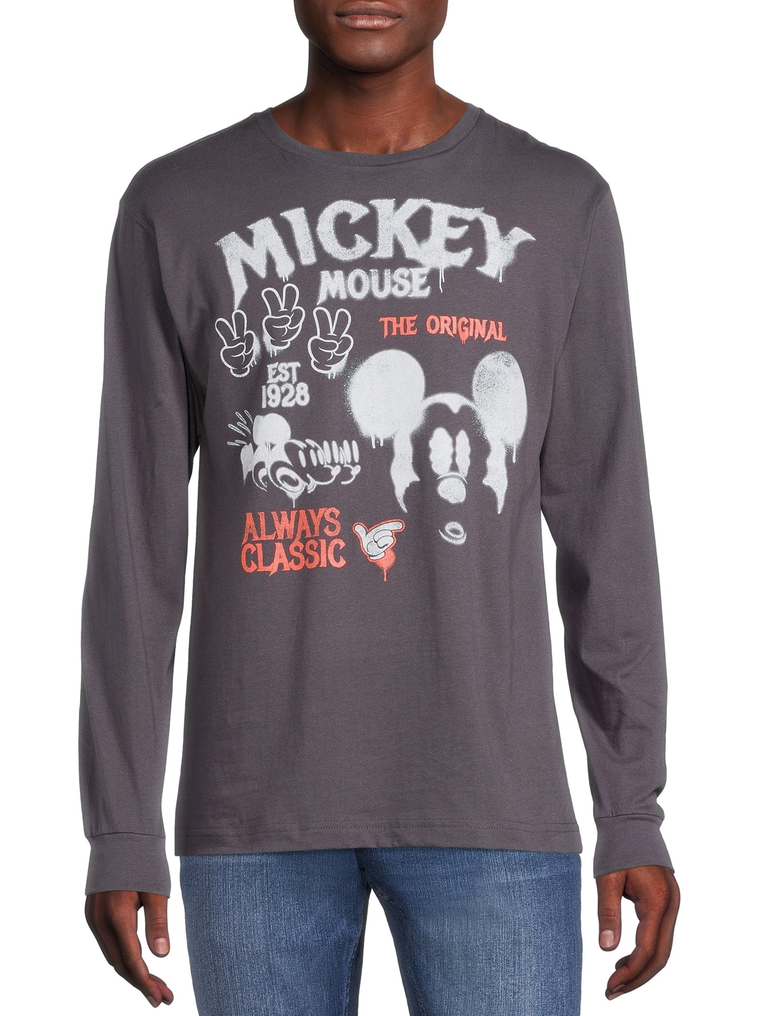 Disney Mickey Mouse Classic Men's Long Sleeve T-Shirt Sizes S to 3XL ...