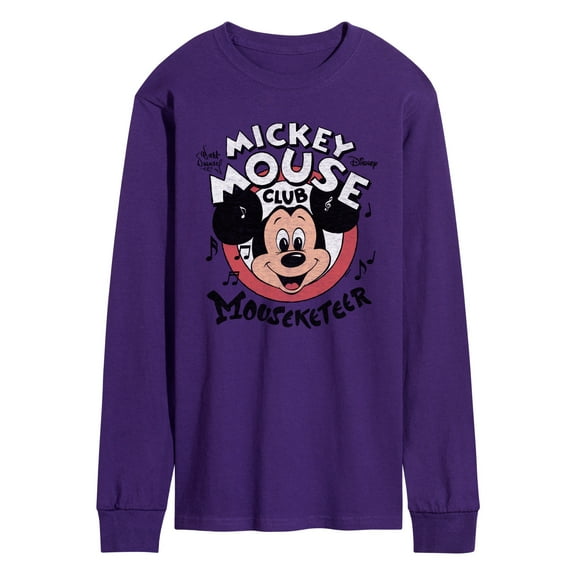 Disney - Mickey Mouse Club Member - Men's Long Sleeve Graphic T-Shirt ...