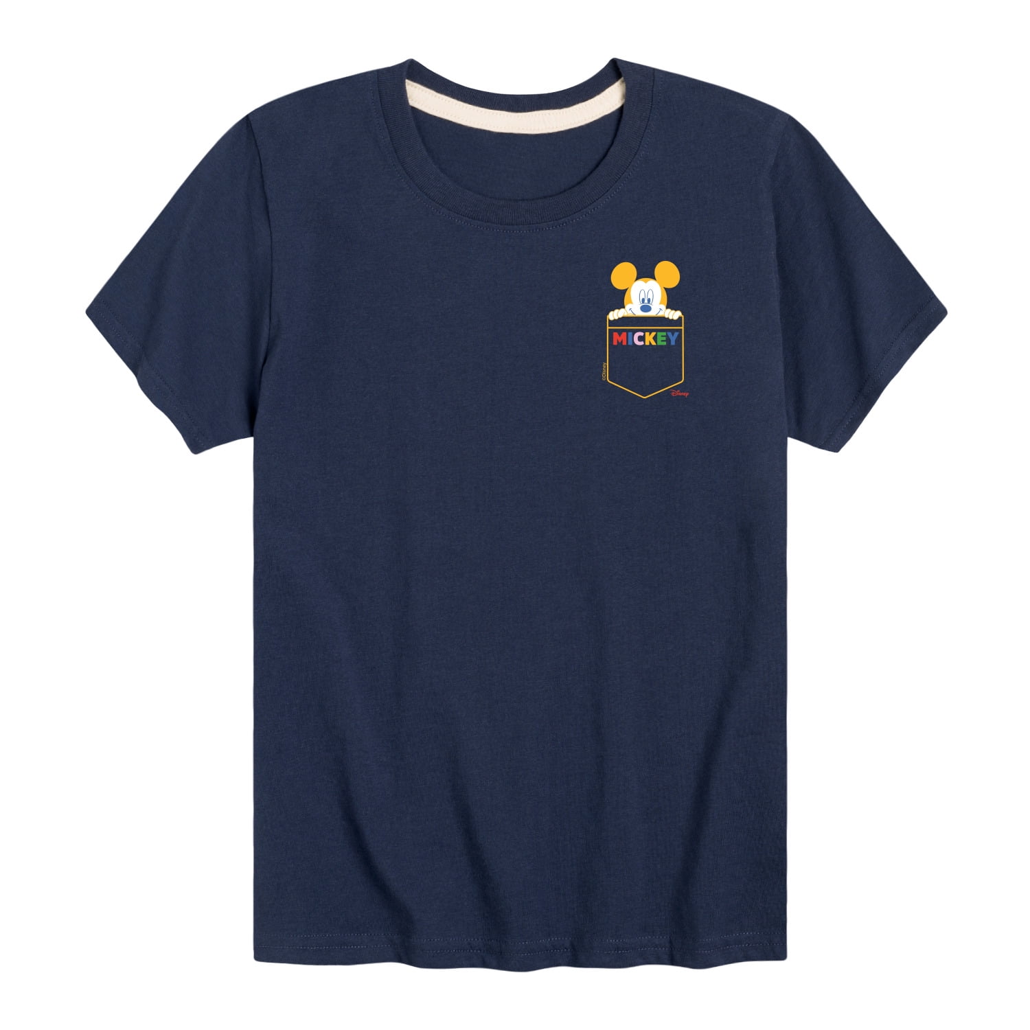 Disney - Mickey Mouse - Colorful Peek A Boo Pocket - Youth Short Sleeve ...