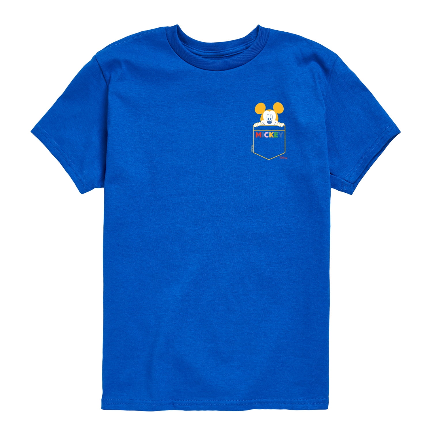 Disney - Mickey Mouse - Colorful Peek A Boo Pocket - Youth Short Sleeve ...
