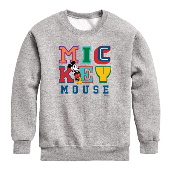 Disney - Mickey Mouse Colorful - Toddler Boys Fleece Crew Sweatshirt ...