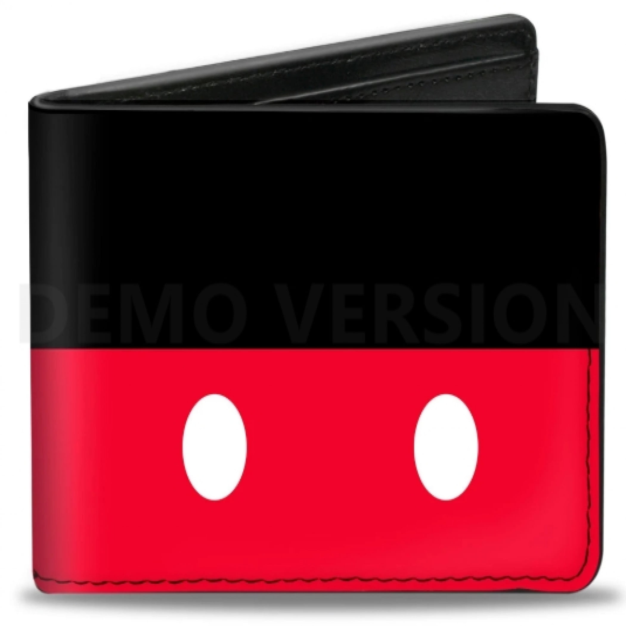 Disney Wallet, Bifold, Mickey Mouse Bounding Buttons Black Red White ...