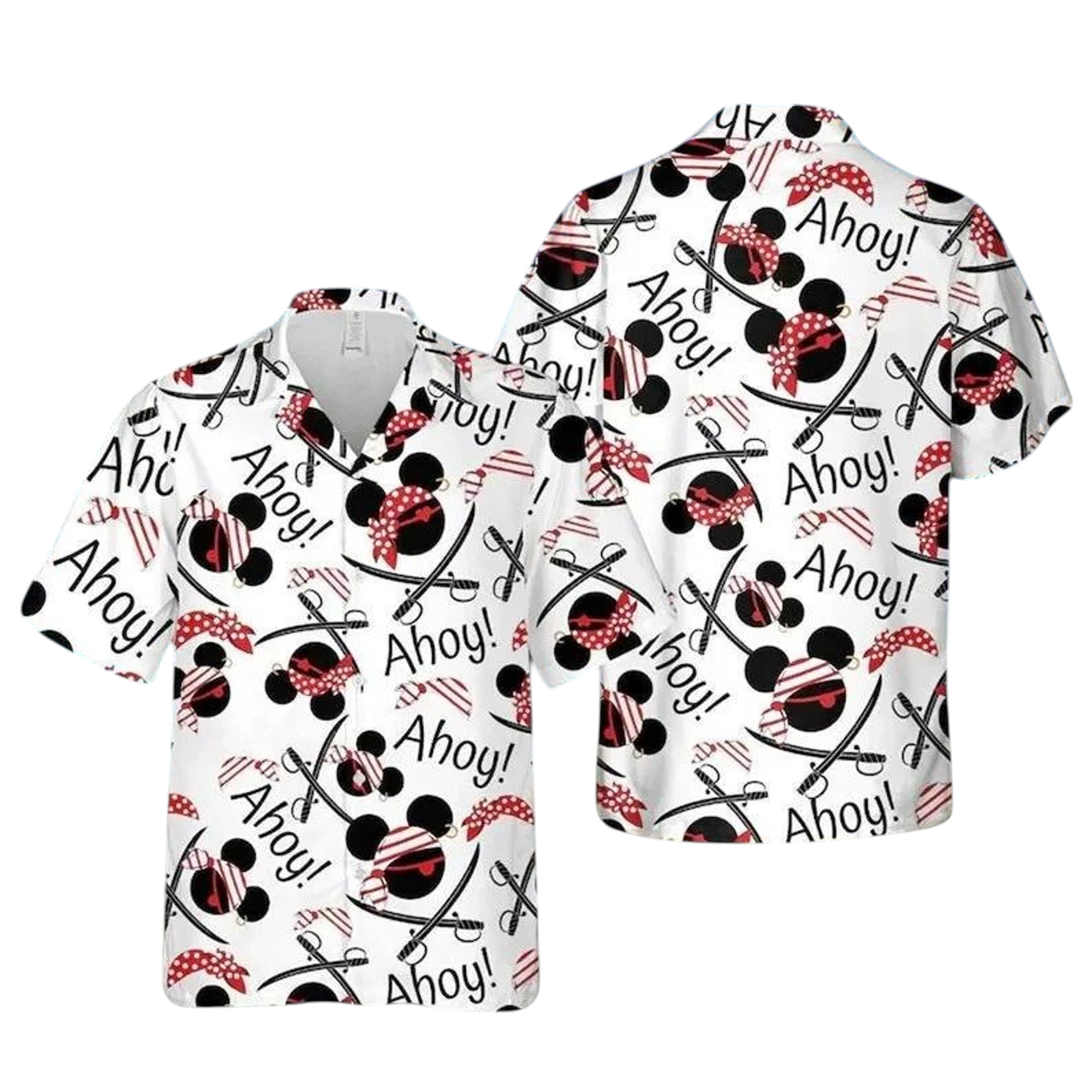 Disney Mickey Mouse Cruise Pirate Hawaiian Shirt Pirates Of The ...