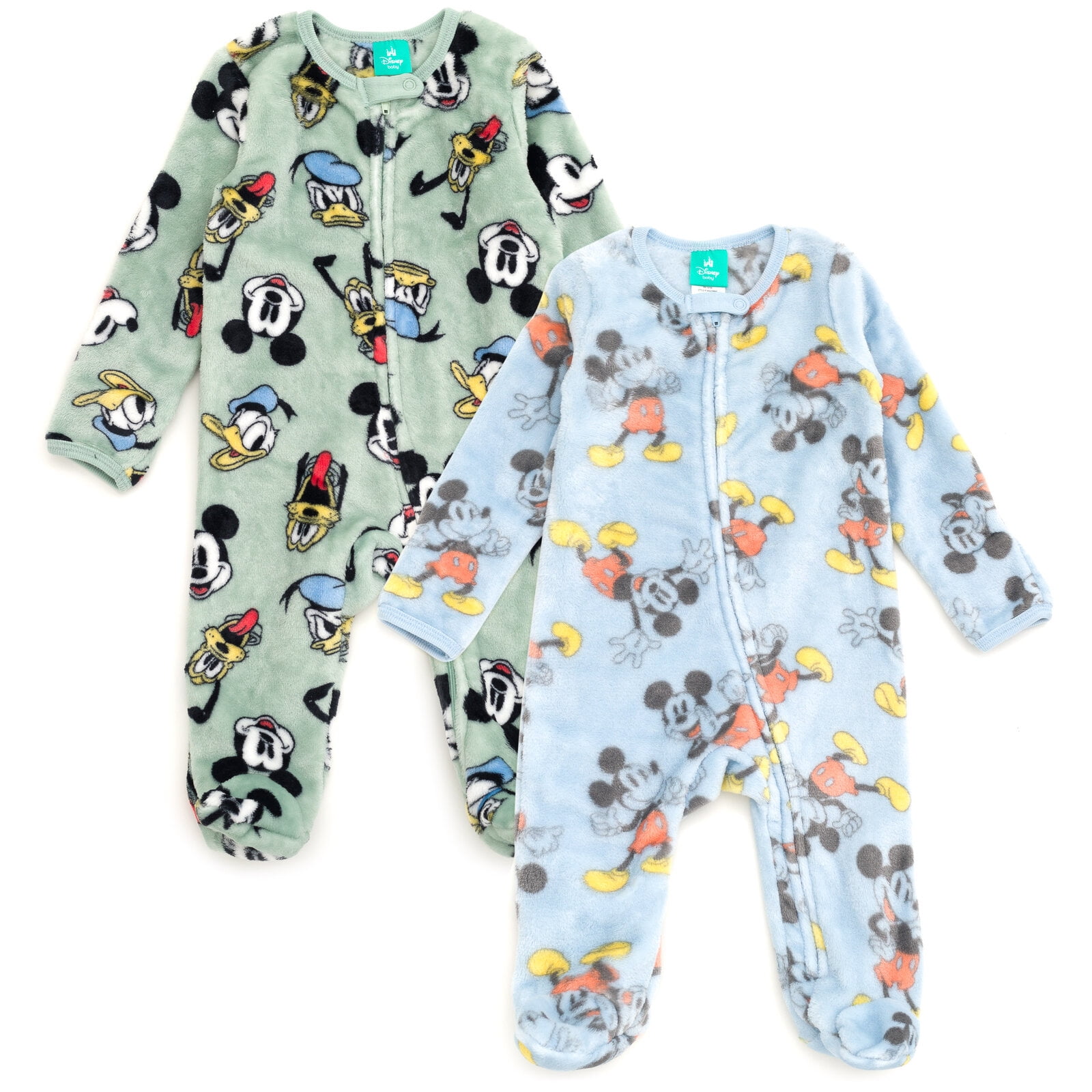 Disney Mickey Mouse Donald Duck Pluto Fleece 2 Pack Coveralls Woobie ...