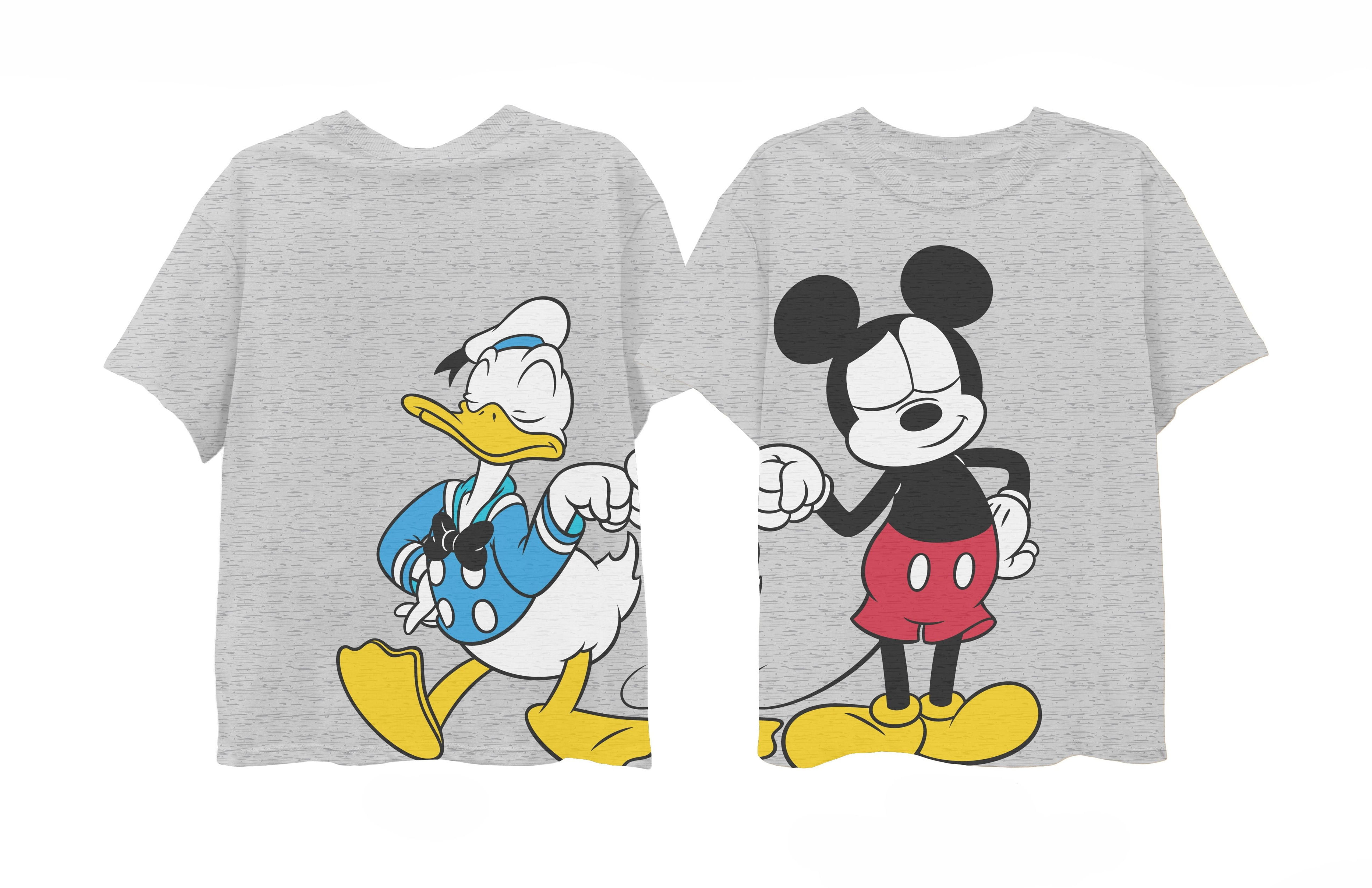 Disney Mickey Mouse & Donald Women's Heather Gray Boyfriend Tee 2X ...