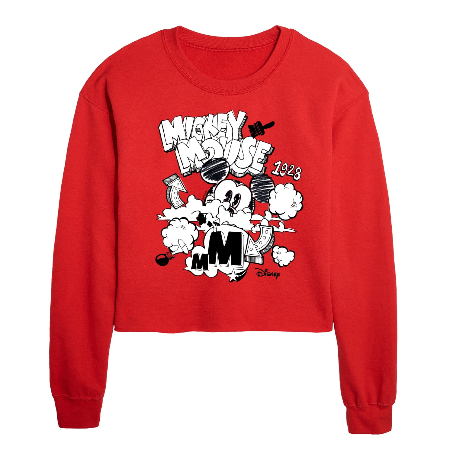 Disney - Mickey Mouse - Doodles & Clouds Sketch - Juniors Cropped Crew ...