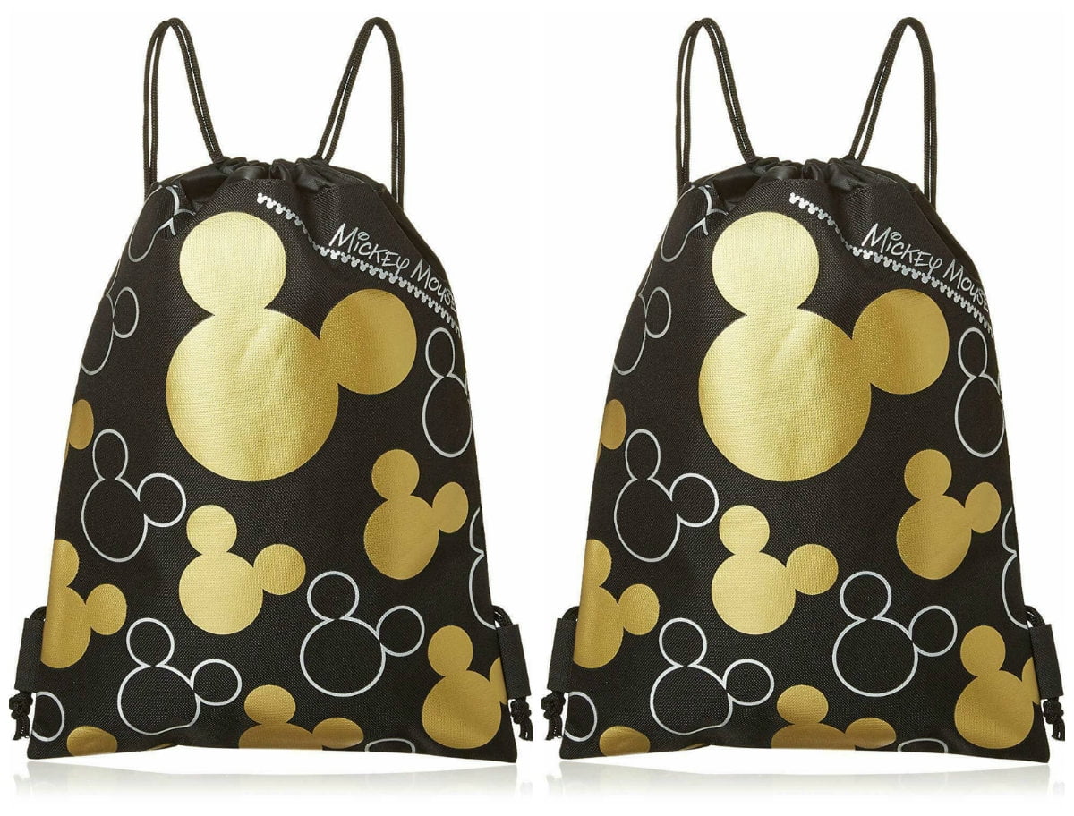 Disney Mickey Mouse Drawstring Backpack Gold 2 Pack - Walmart.com
