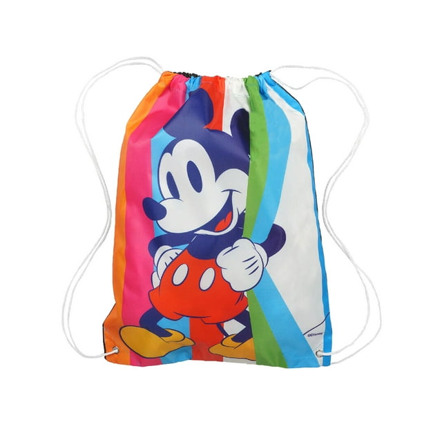 Disney Mickey Mouse Drawstring Sling Cinch Bag Stripes - Walmart.com