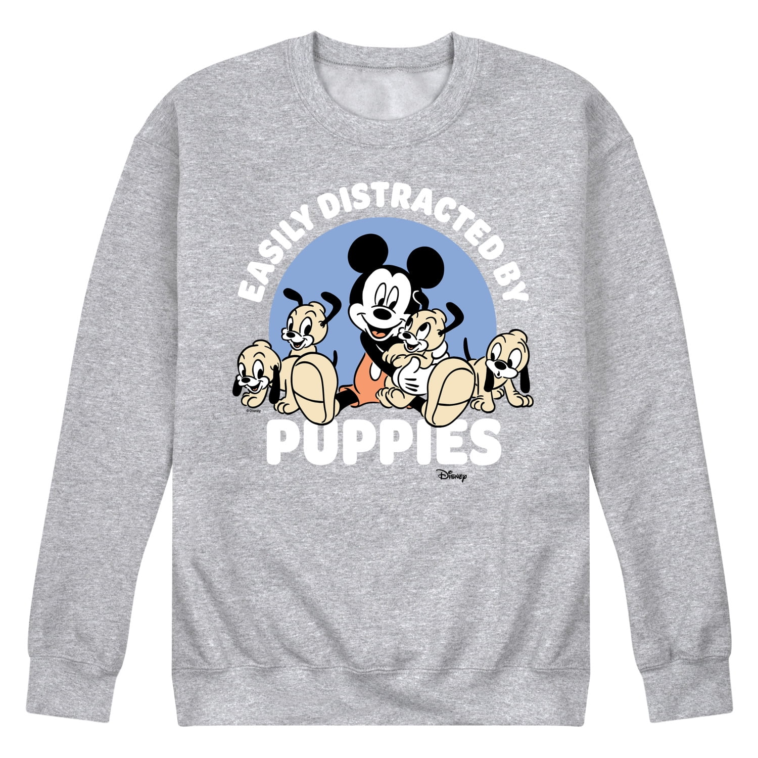 Disney - Mickey Mouse - Easily Distracted By Puppies - Men's Crew Neck ...