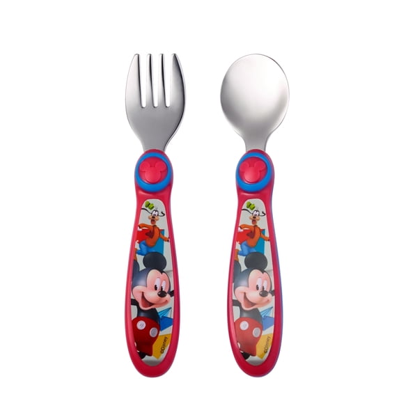 Disney Mickey Mouse Stainless Steel Toddler Silverware Set, Easy Grasp ...