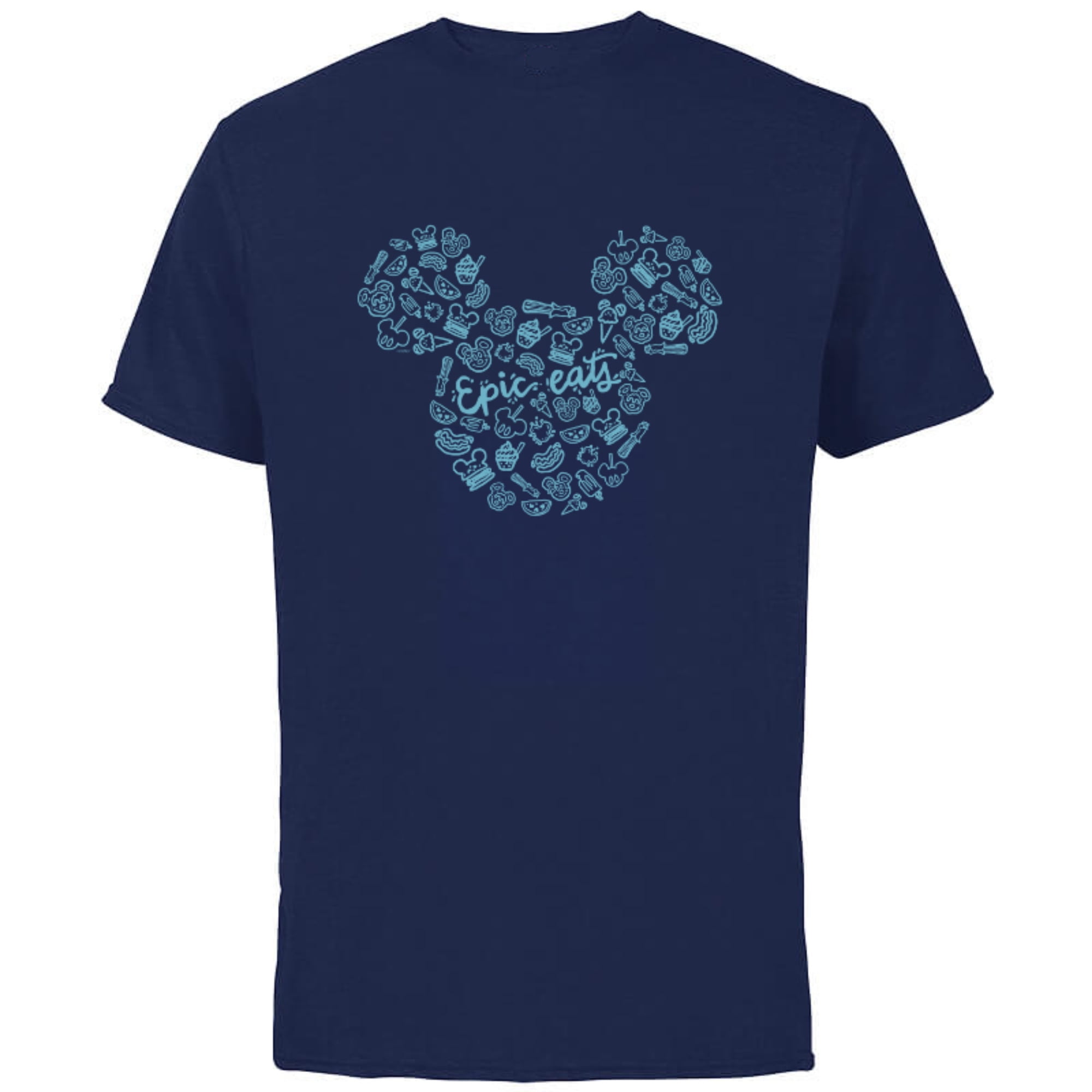 Disney Mickey Mouse Epic Eats - Short Sleeve Cotton T-Shirt for Adults - Customized-Navy ...
