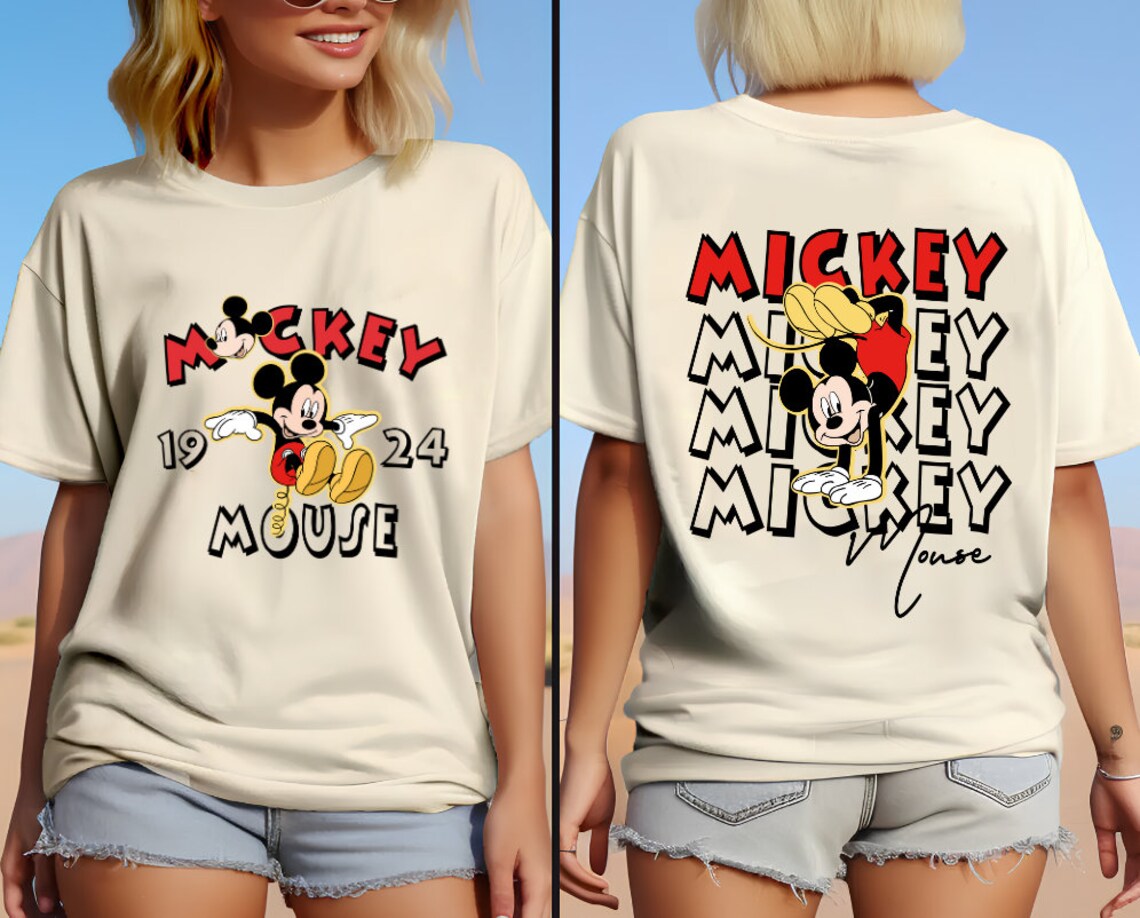 Disney Mickey Mouse Est 1924 Two-Sided Shirt, Disneyland Mickey Shirt ...