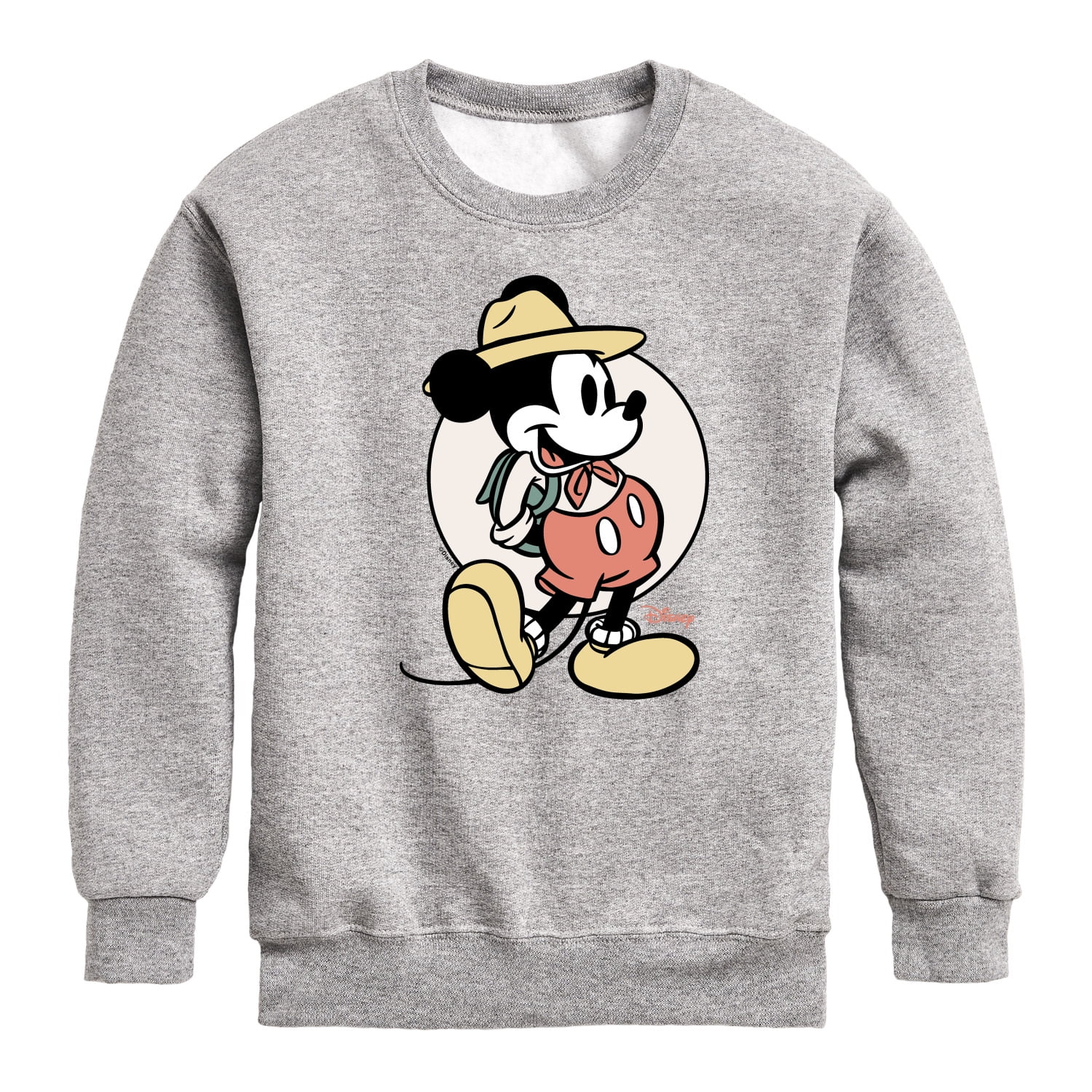 Disney - Mickey Mouse - Explorer & Camp Expert - Youth Crewneck Fleece Sweatshirt - Walmart.com